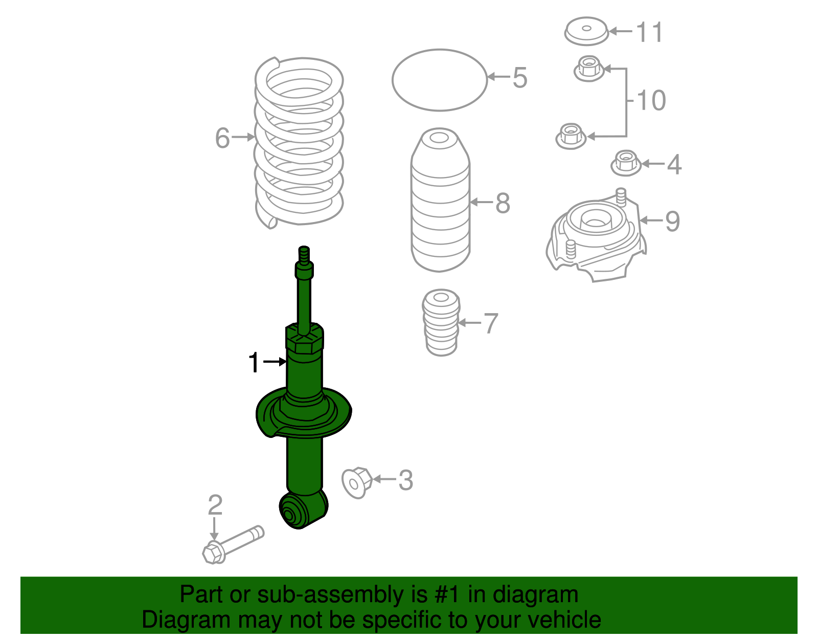 2014-2018 Subaru Forester Rear Shock Absorber 20365SG010 | Subaru Parts ...