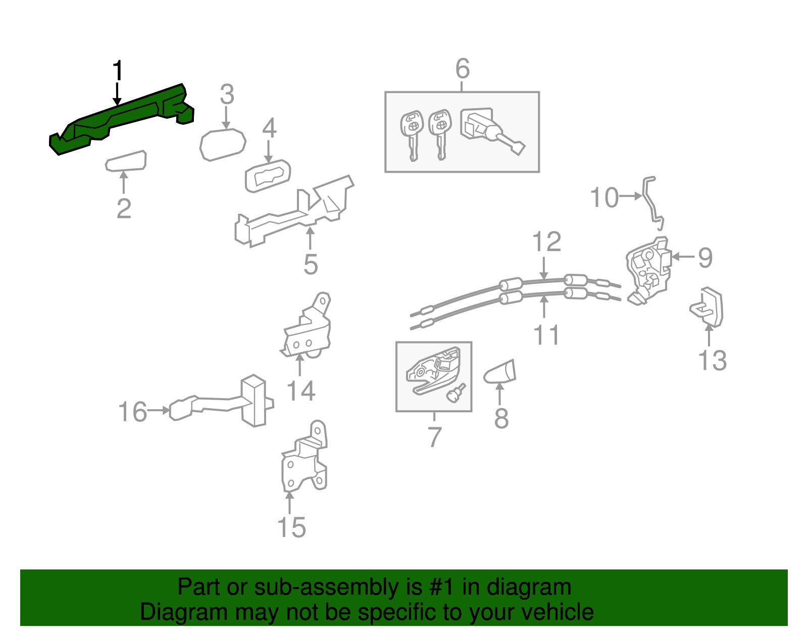 2012-2017 Toyota Camry Exterior Door Handle (Left, Right, Front, Rear ...