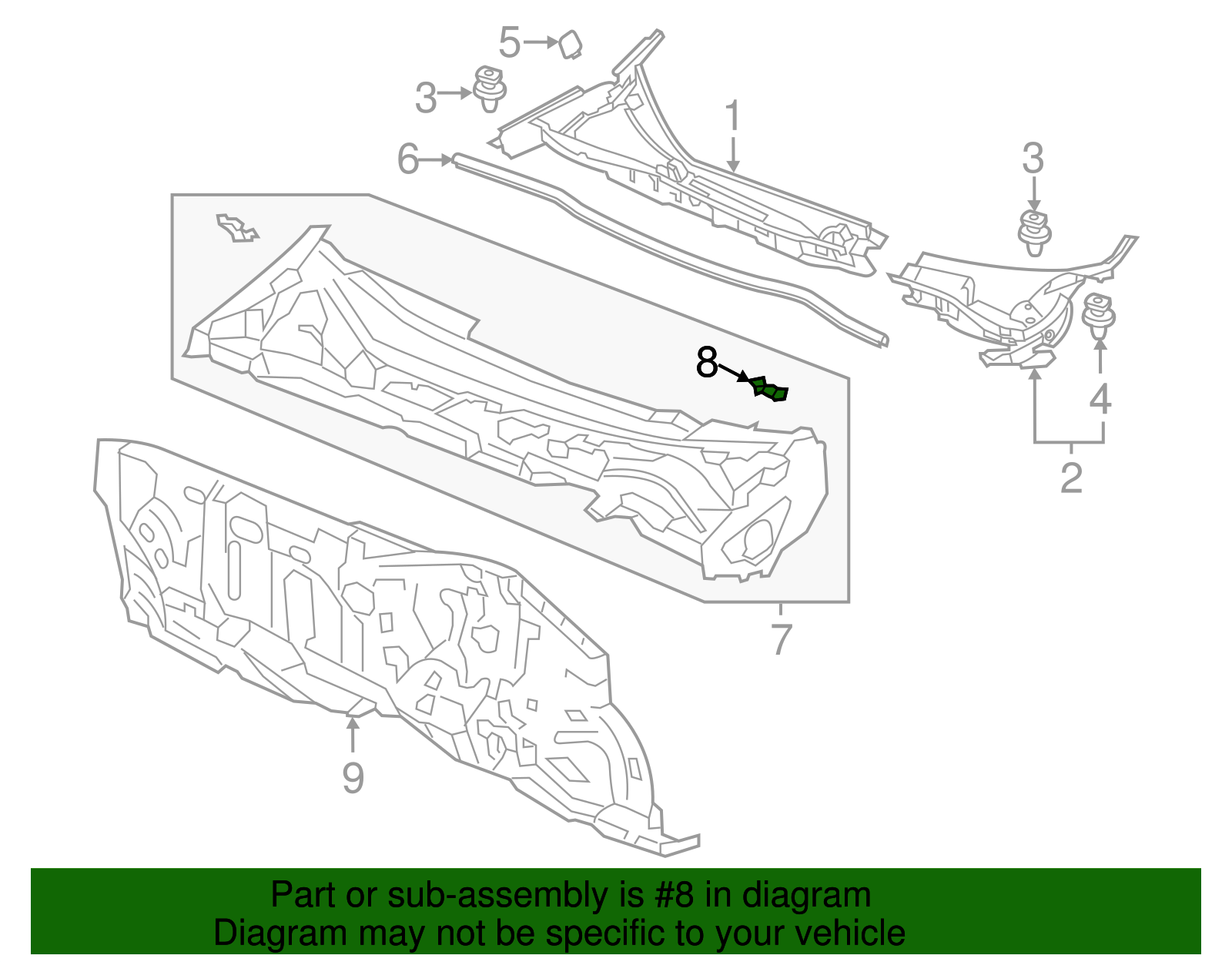 2013-2017 Honda Accord Cowl Panel Bracket 61136-T2A-A00ZZ | Honda Parts Hub