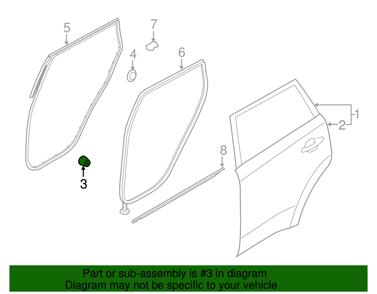 17371-08518B - Door Shell Bumper 2017-2025 Kia | Genuine Kia Parts
