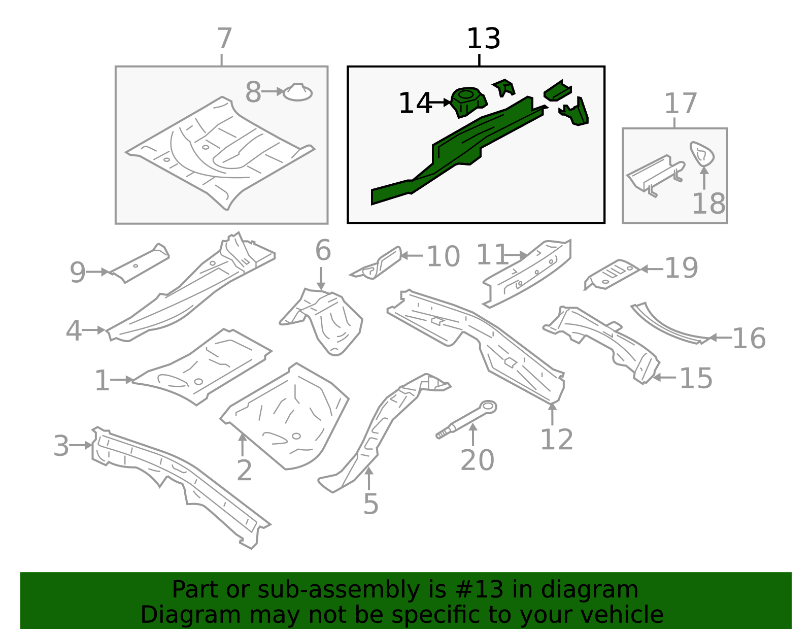 2013-2020 Subaru BRZ Lower Rail Assembly 52150FJ3709P | Buy Subaru Parts