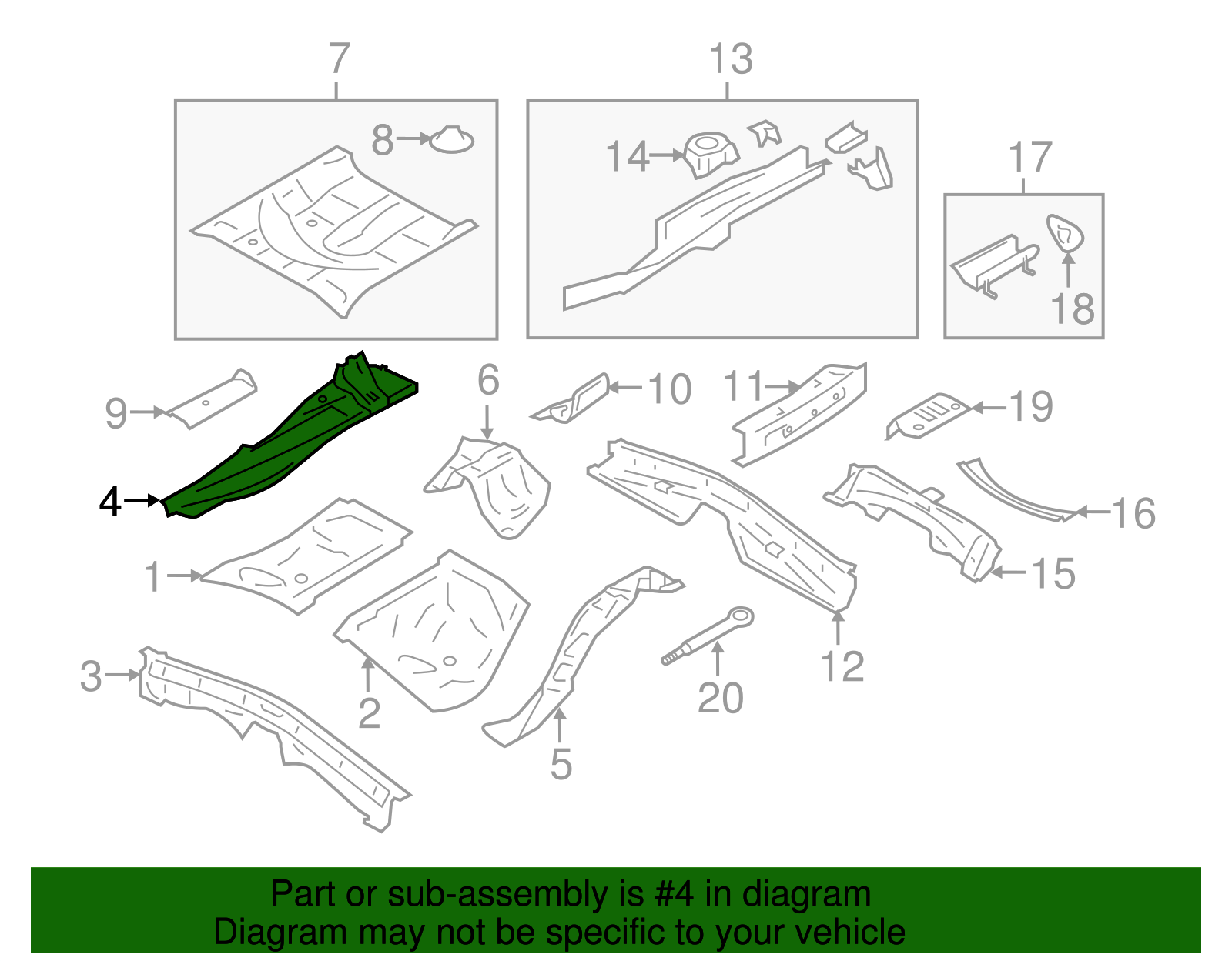52150CA0909P - 2013-2020 Subaru BRZ - Floor Side | OEM Subaru Parts Center