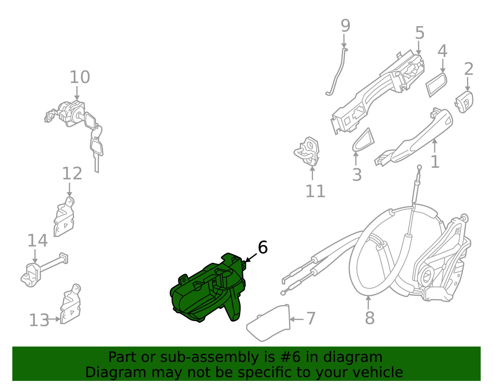 2021-2023 Nissan Rogue Handle, Inside 80671-6RA0B | Bill Kay Nissan Parts
