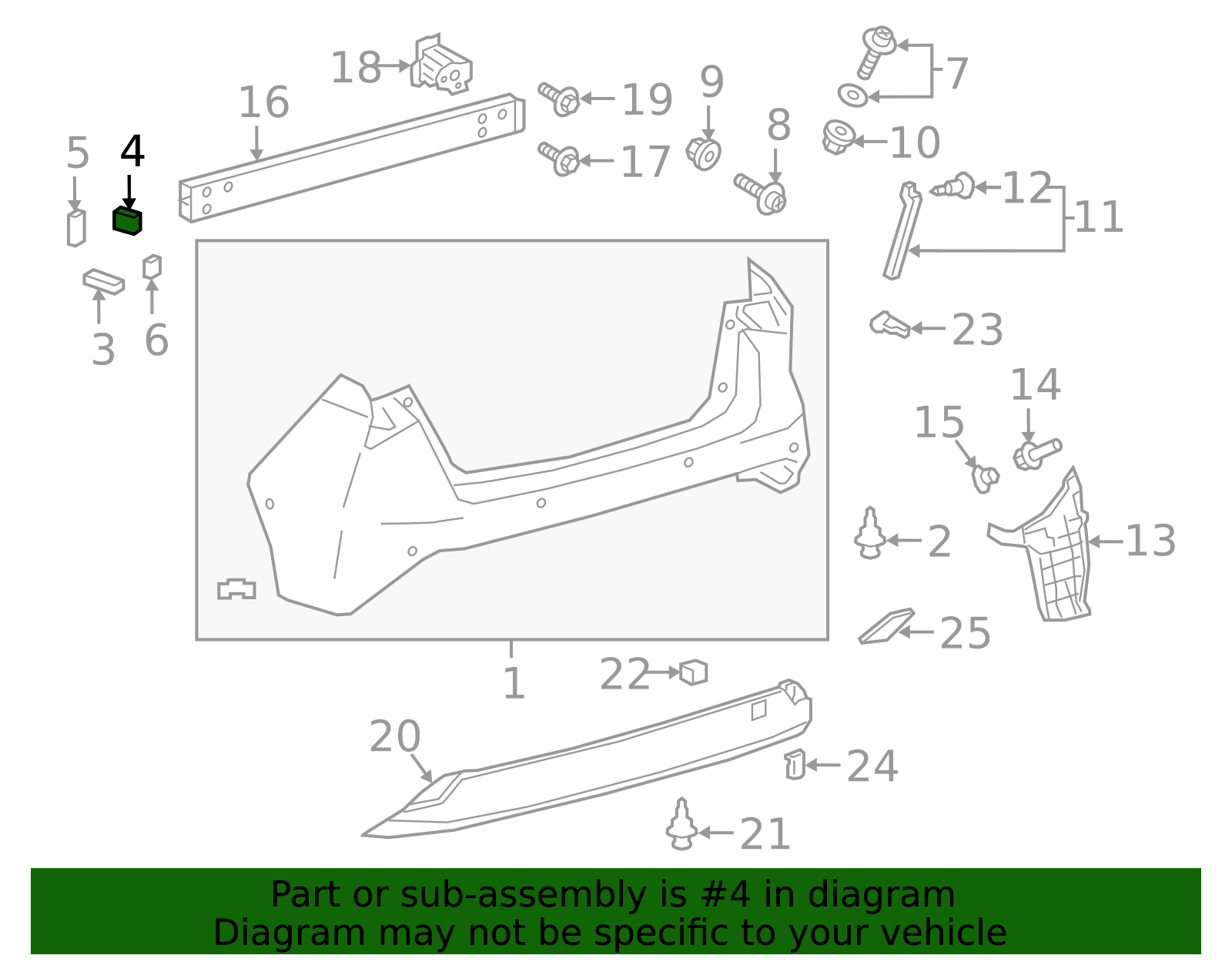 2019-2022 Toyota Bumper Cover Pad 52462-47130 | Toyota Parts Center