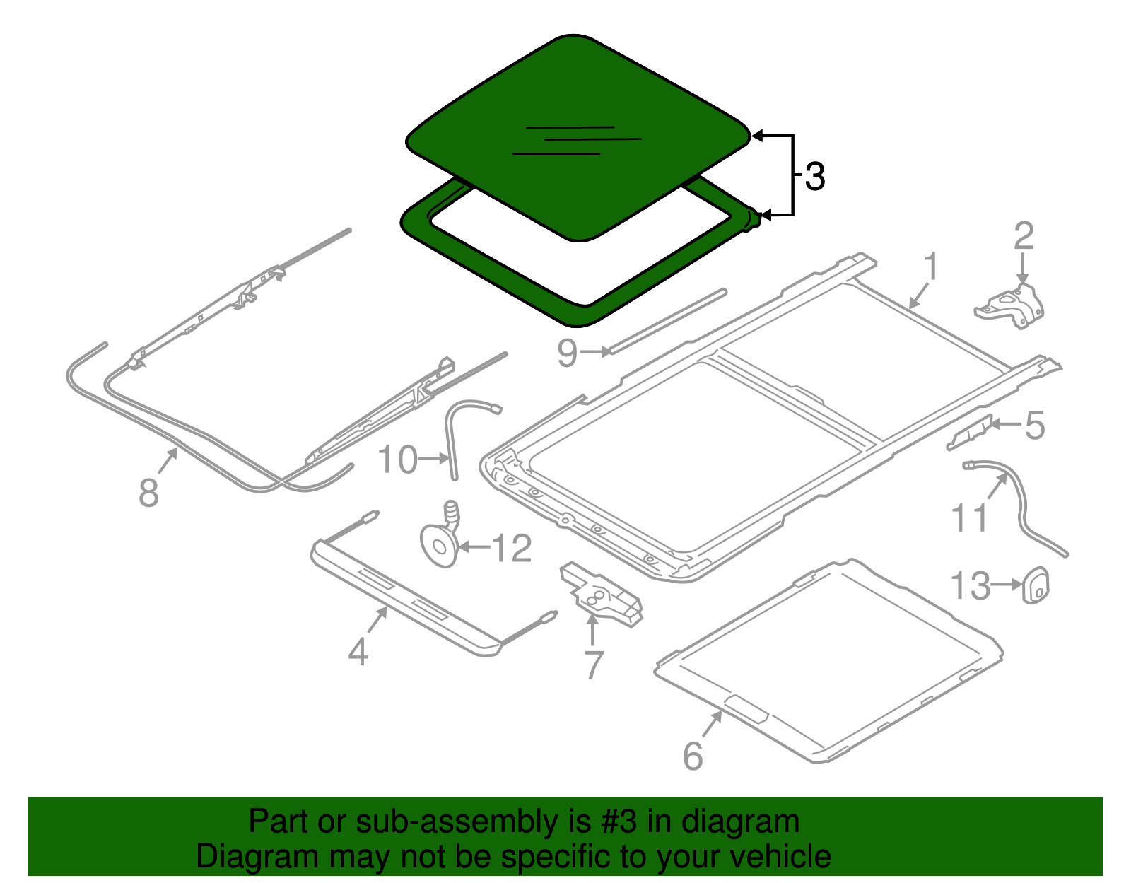 65430SG001 - Sunroof Glass 2014-2018 Subaru Forester | Subaru Direct ...