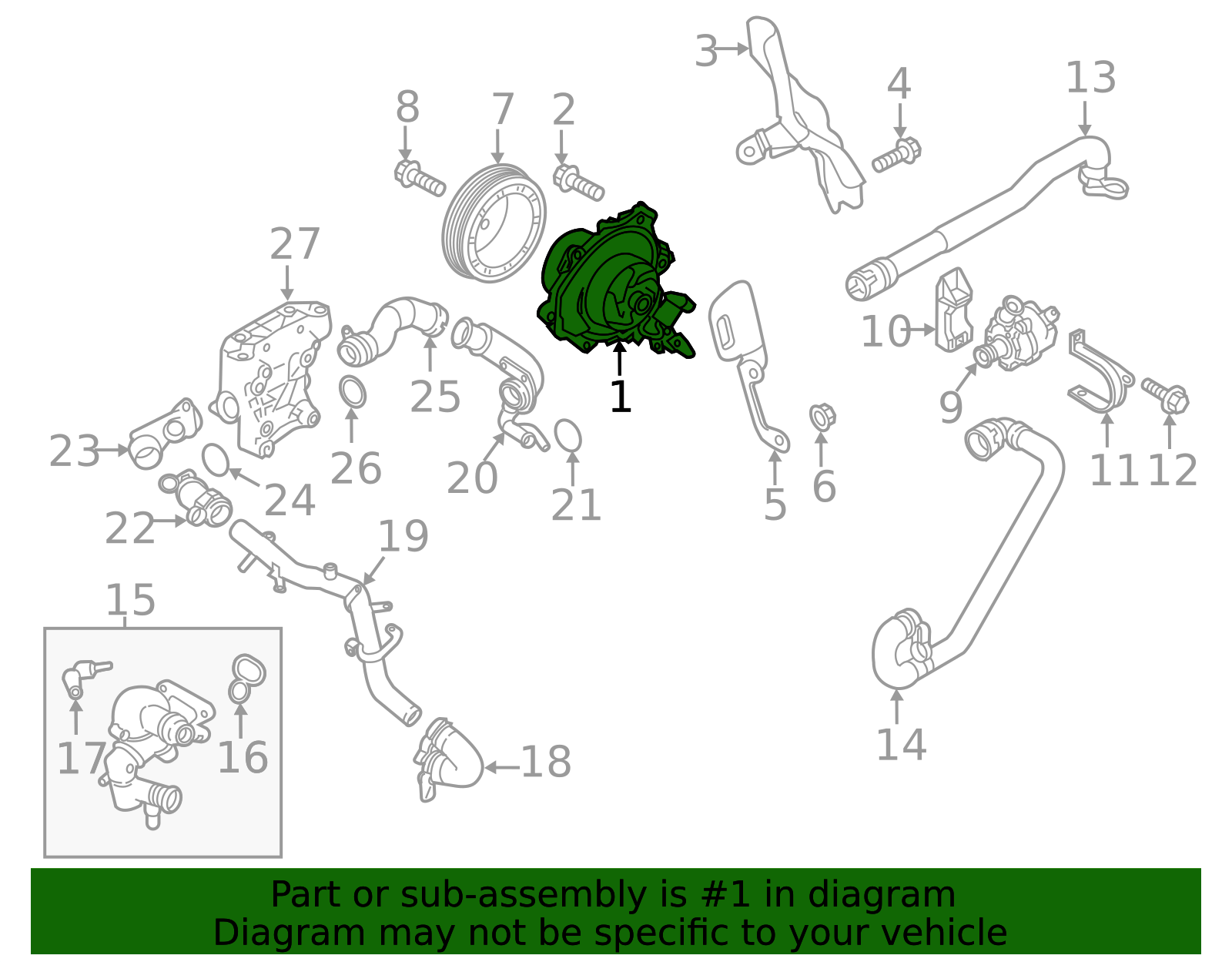 2018-2021 Jaguar Water Pump Assembly JDE40573 | OEM Parts Online