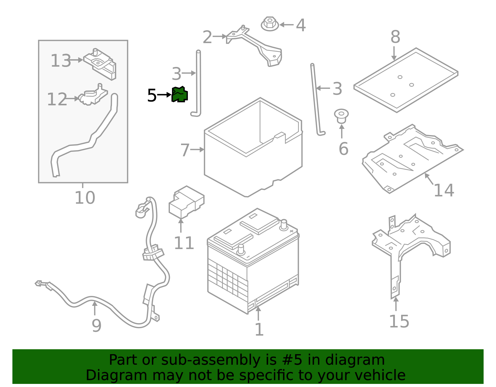 2013-2024 Nissan Battery Hold Down Bracket 24425-4P10A | Nissan Parts Plus