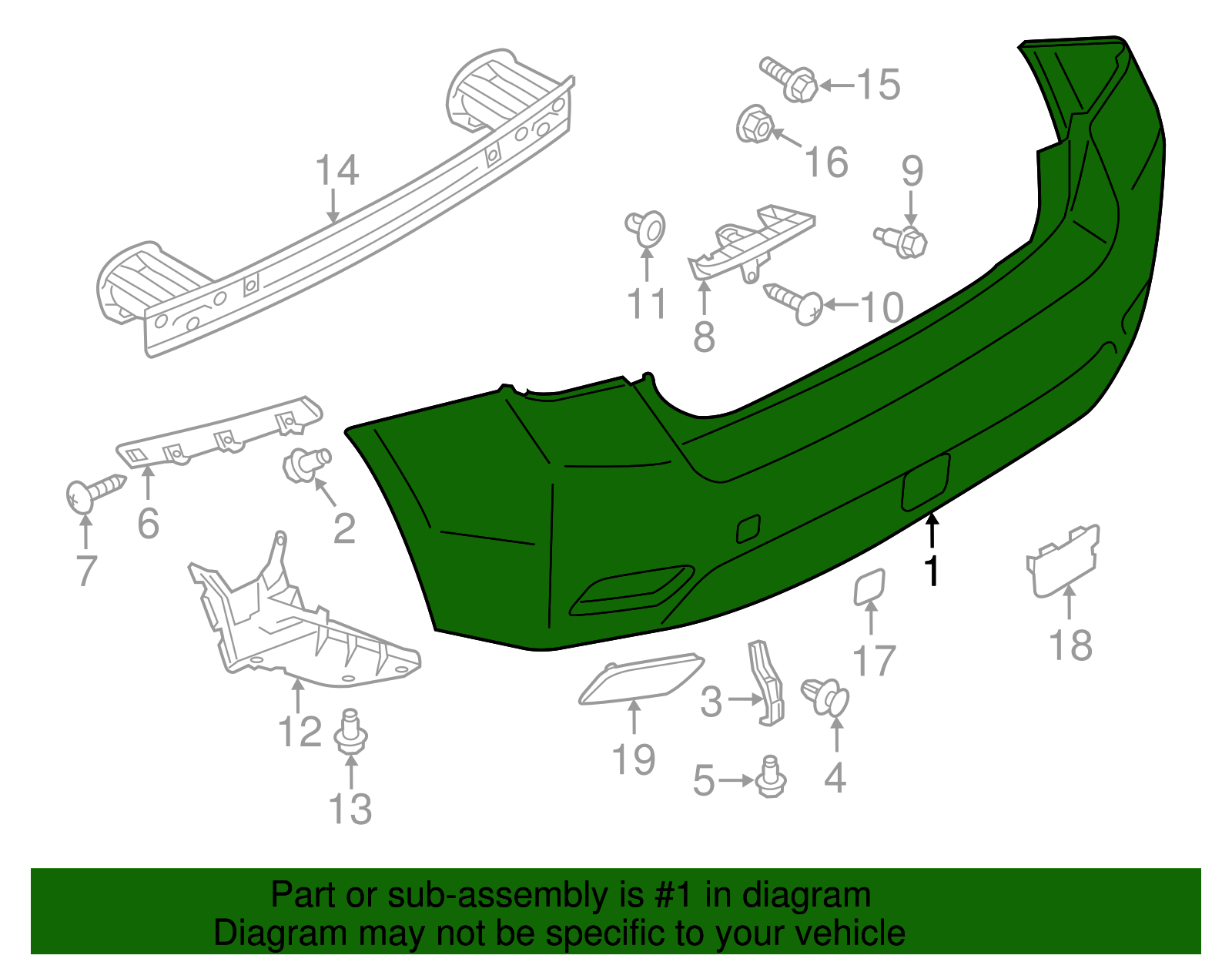 2013-2017 Subaru Bumper Cover 57704FJ041 | Subaru Parts Pros - South ...