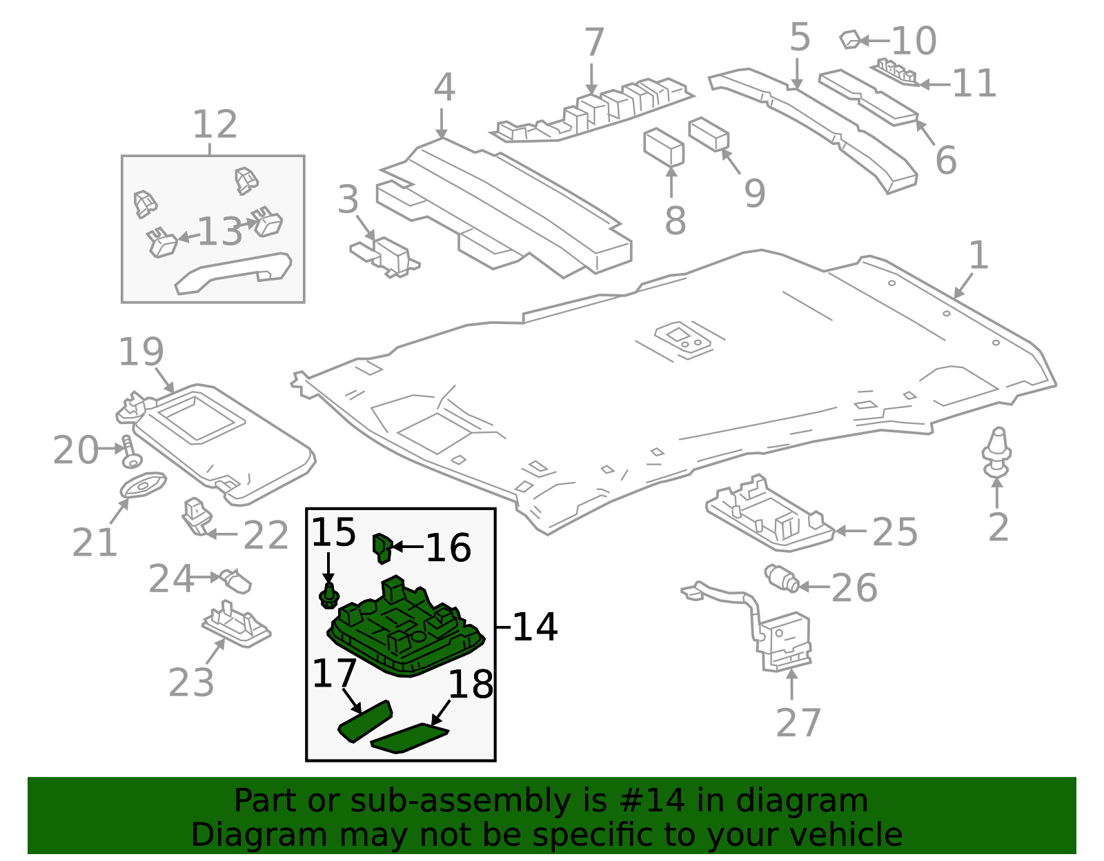 2020-2022 Toyota Corolla Reading Light 81208-12240-C0 | Lithia Toyota Parts