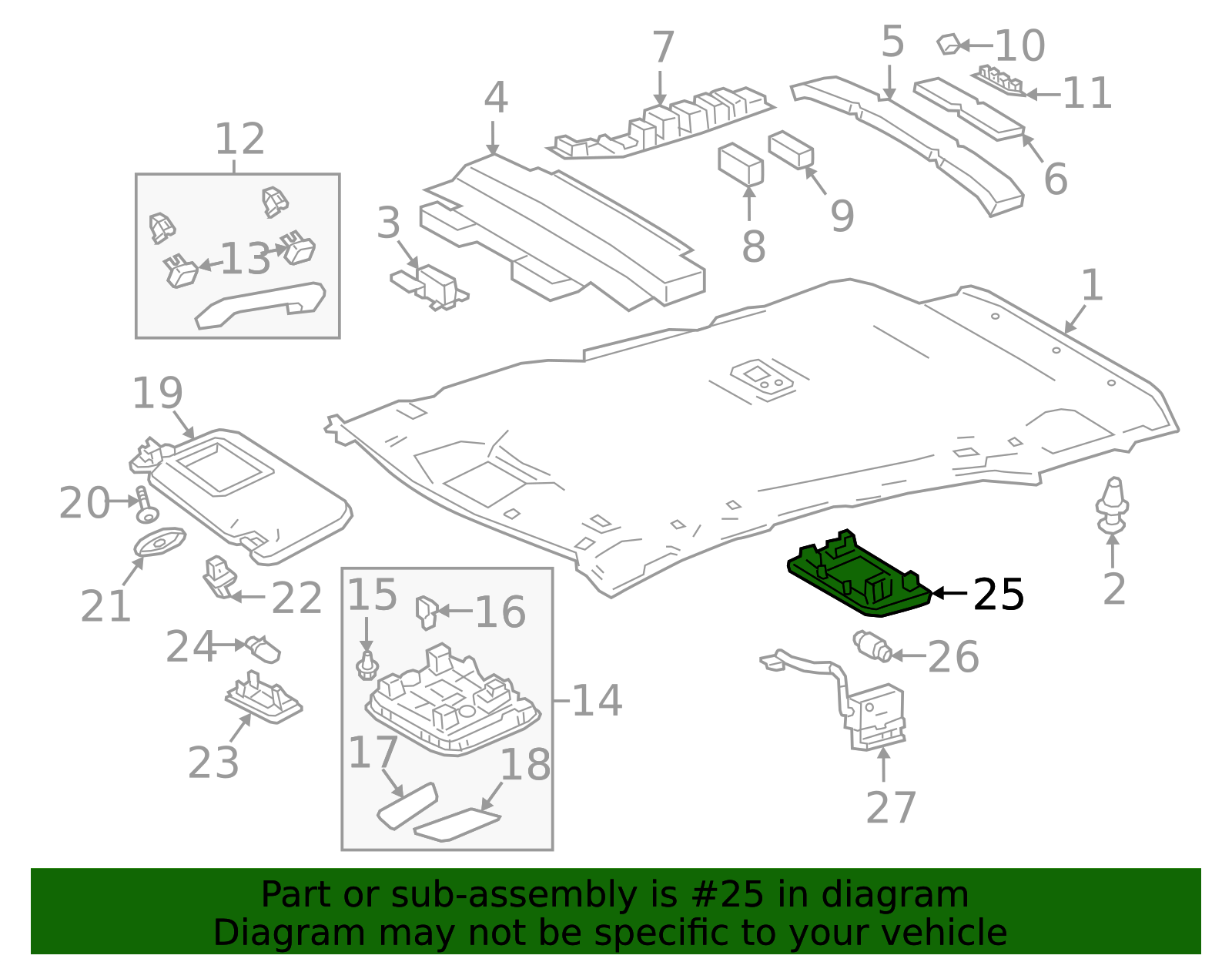 2022-2025 Toyota Dome Lamp Assembly 81240-48040-C1 | Lithia Toyota Parts