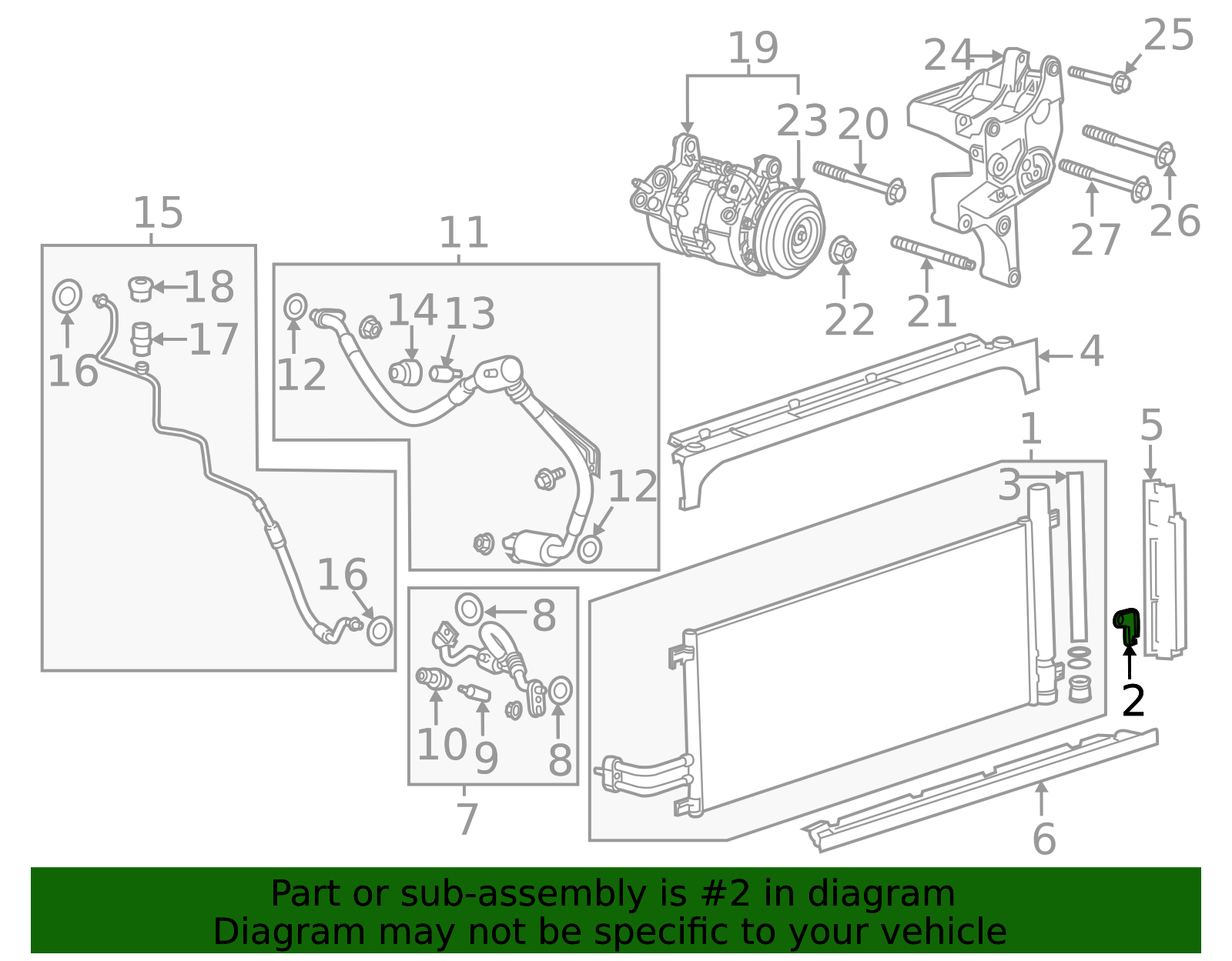 22846331 - 2014-2019 GM - Air Conditioning Condenser Bracket | Partners ...