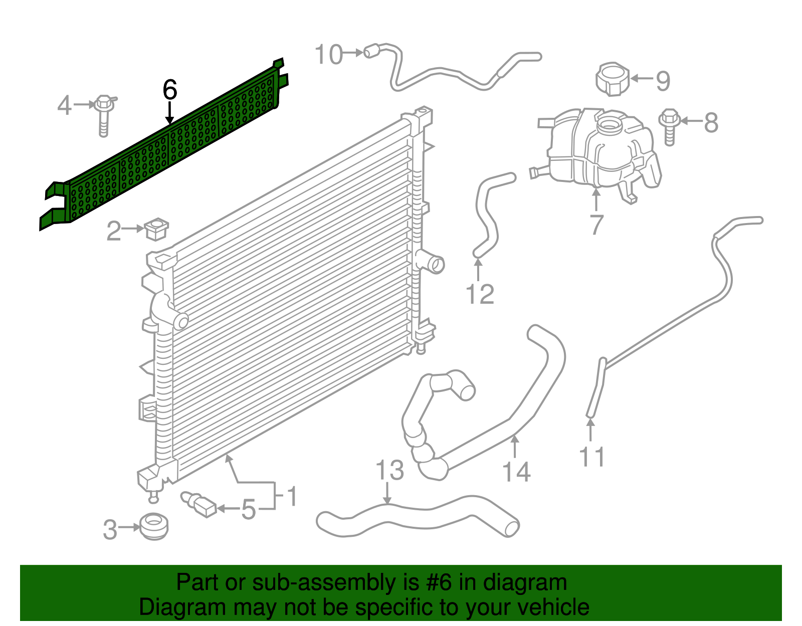 2015-2018 Ford OEM NEW 2015-2018 Ford Edge Left Radiatot Seal Shield ...