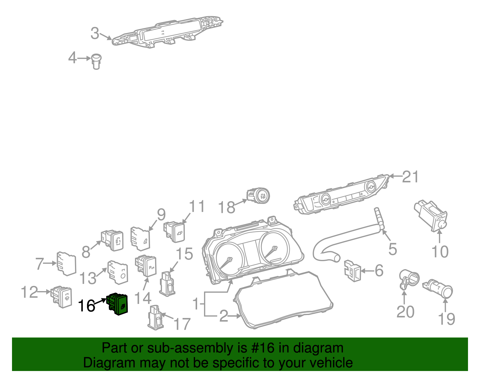84841-0E041 - 2014-2019 Toyota Highlander - Control Switch | Nucar ...
