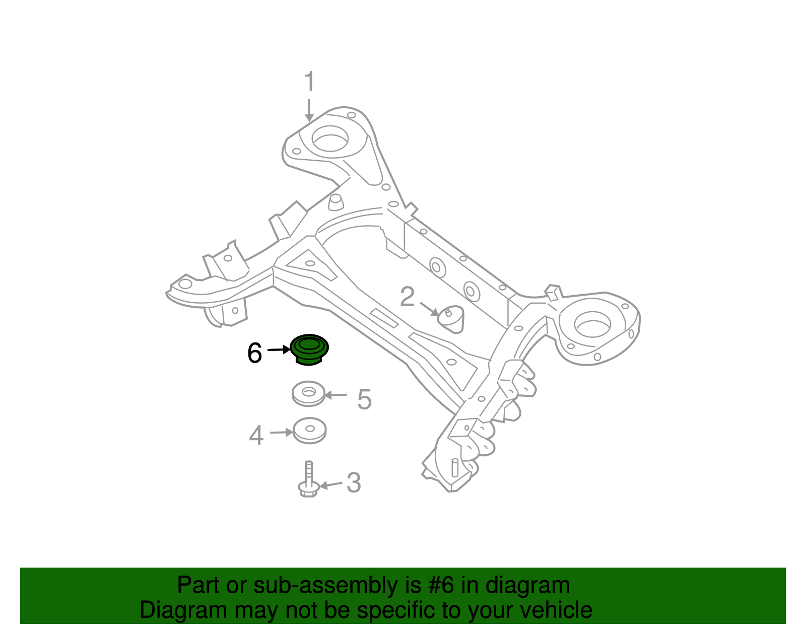 2004-2015 Nissan Suspension Cross-Member Insulator 55476-AR002 | Bill ...