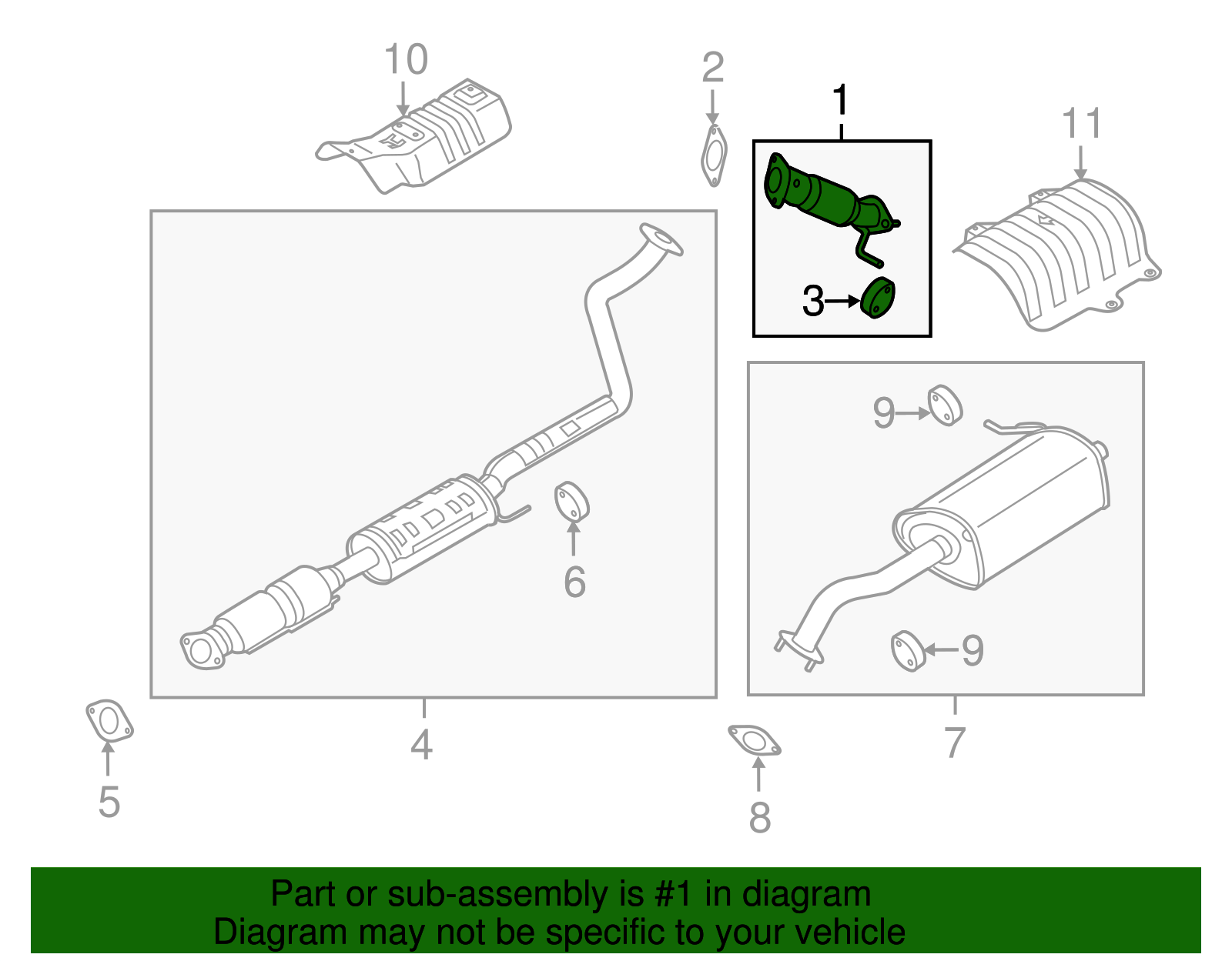 Genuine OEM Front Pipe Part# 28610-3X300 Fits 2011-2017 Hyundai: Up To ...