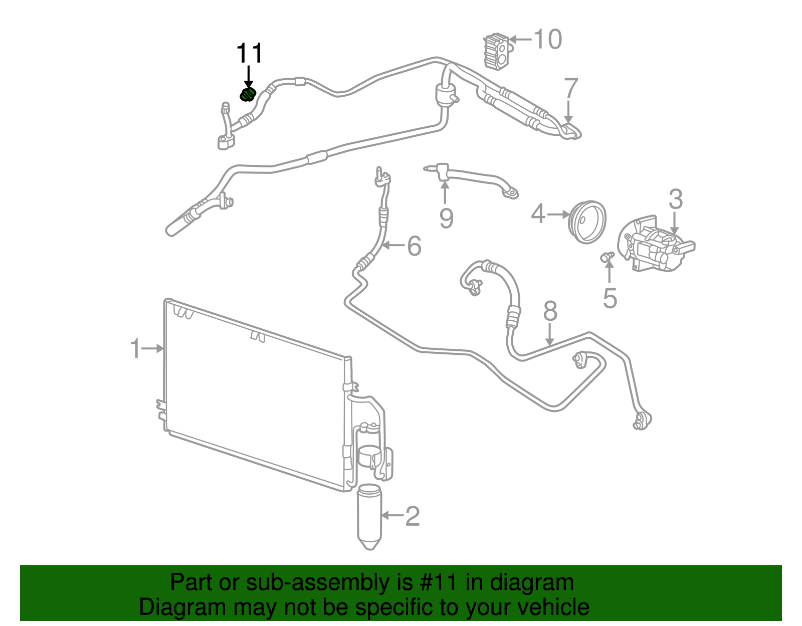 2000-2025 GM Air Conditioning Refrigerant Pressure Sensor 13587668 ...