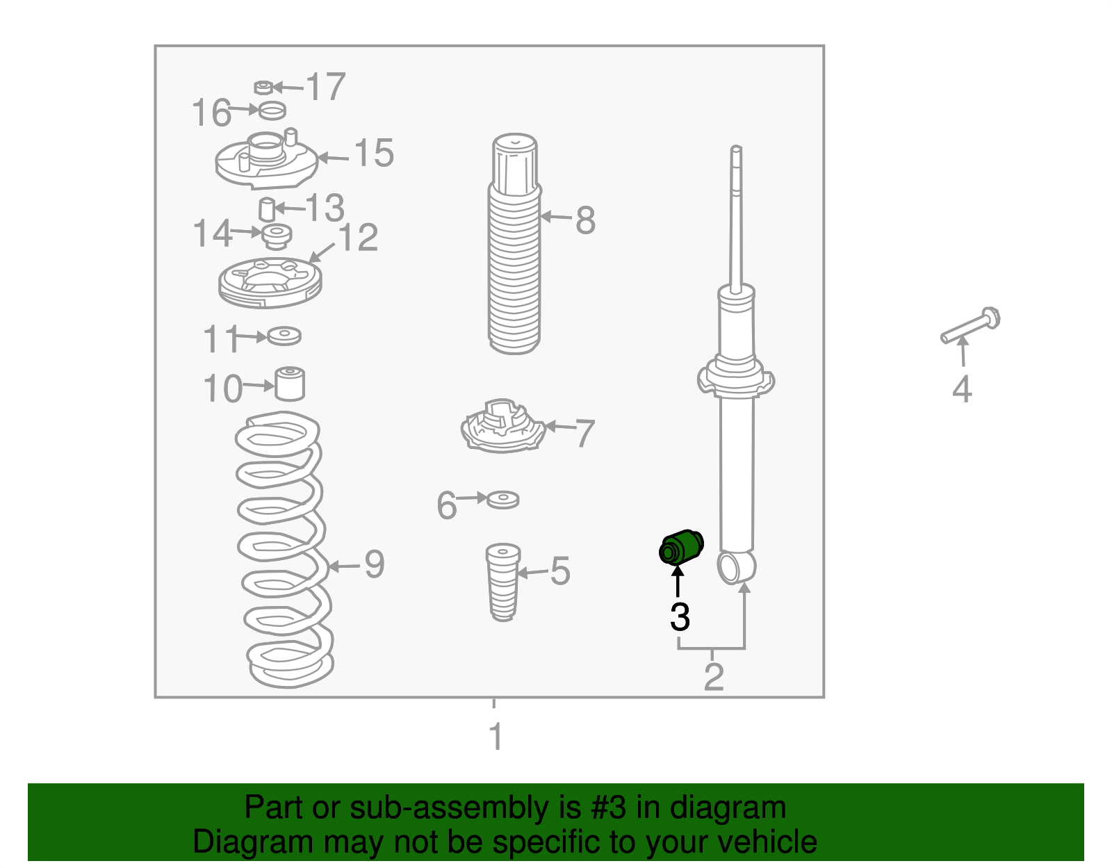 52622-SDA-A01 - 2004-2008 Acura TL - Bush, Rear Shock Absorber (Lower ...