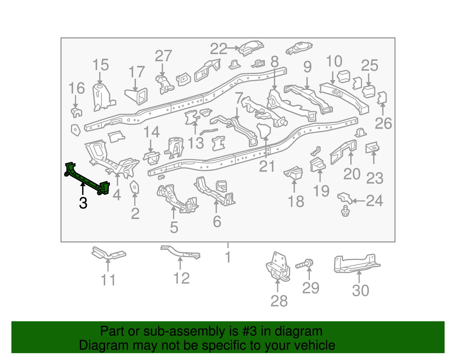 Genuine Toyota Cross-Member part# 51021-60041 for 2010-2024 Toyota ...