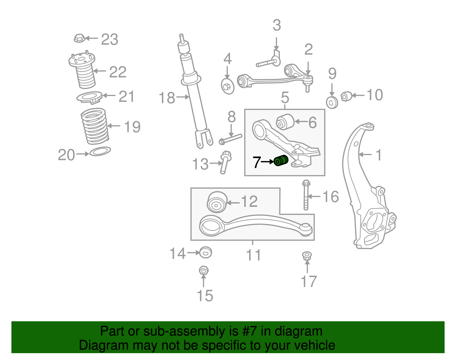 2004-2015 Jaguar Rear Lower Control Arm Front Bushing C2C36866 ...