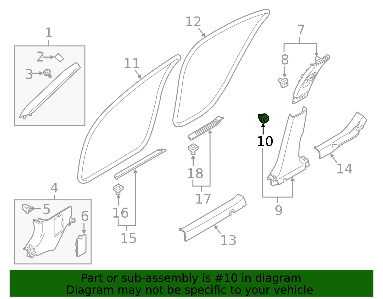 01553-30001 - Upper Center Pillar Trim Clip 2007-2025 INFINITI ...
