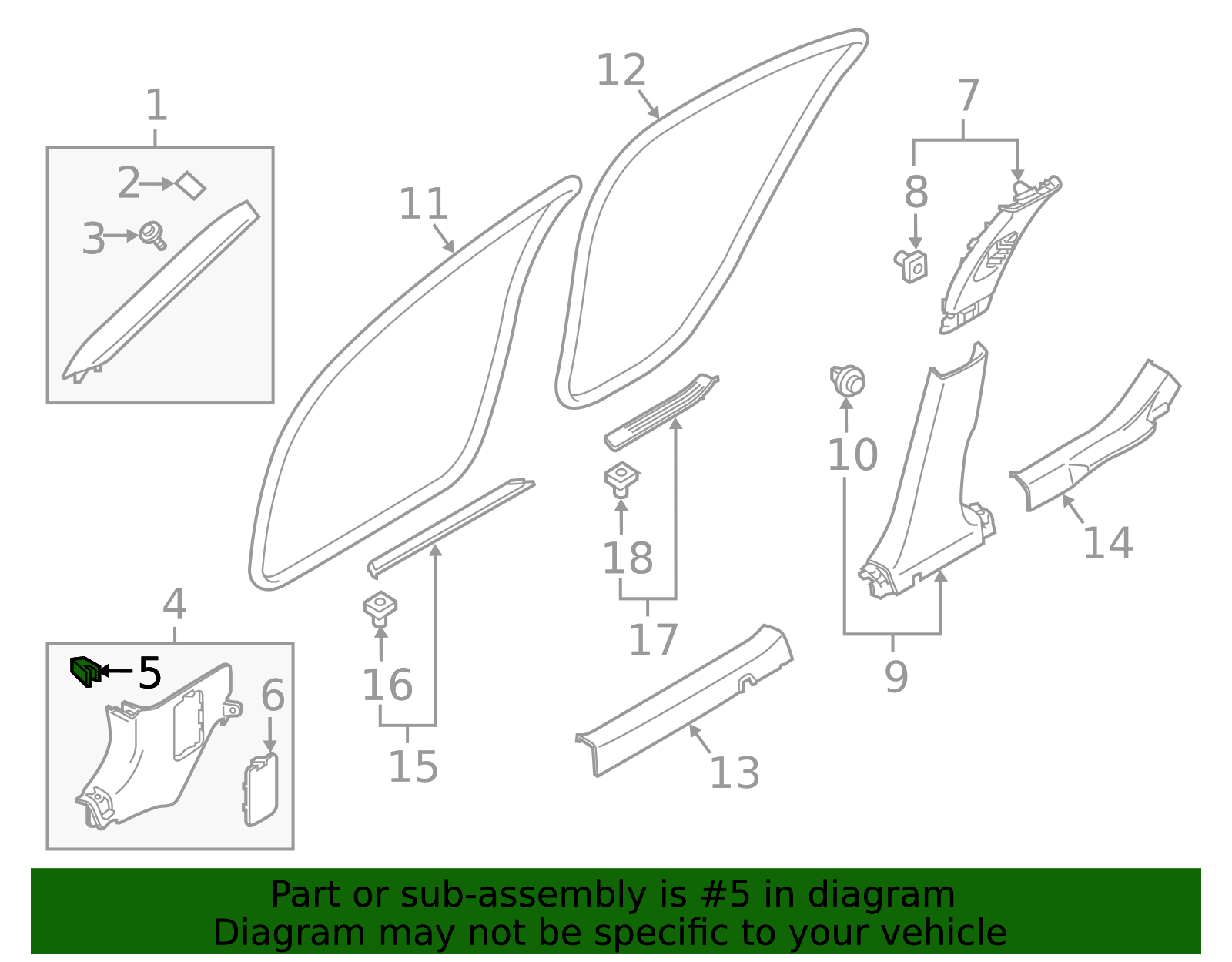 0155400061 (155400061) - Body A-Pillar Trim Panel Clip | Infiniti Parts Net