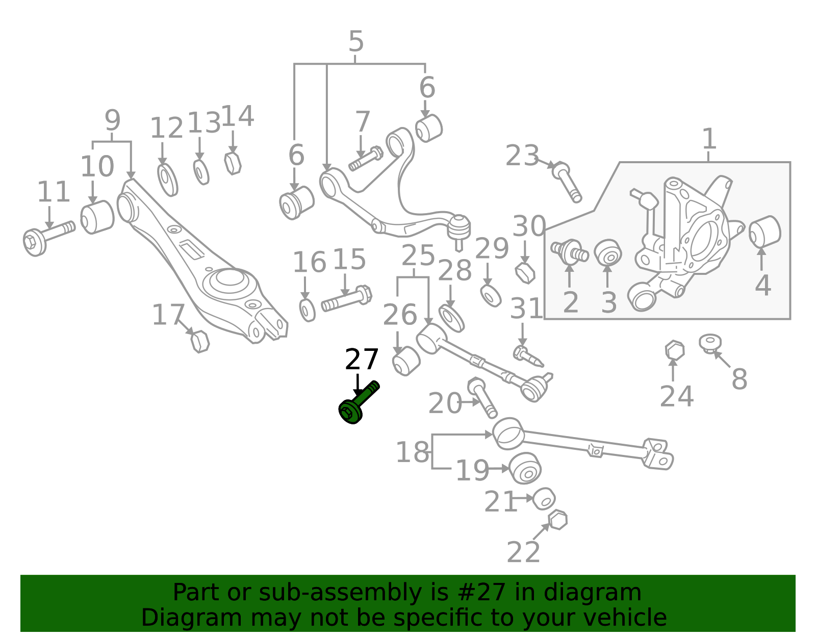 55260-2B100 - Lower Control Arm Adjust Bolt 2009 Kia Borrego | Kia ...