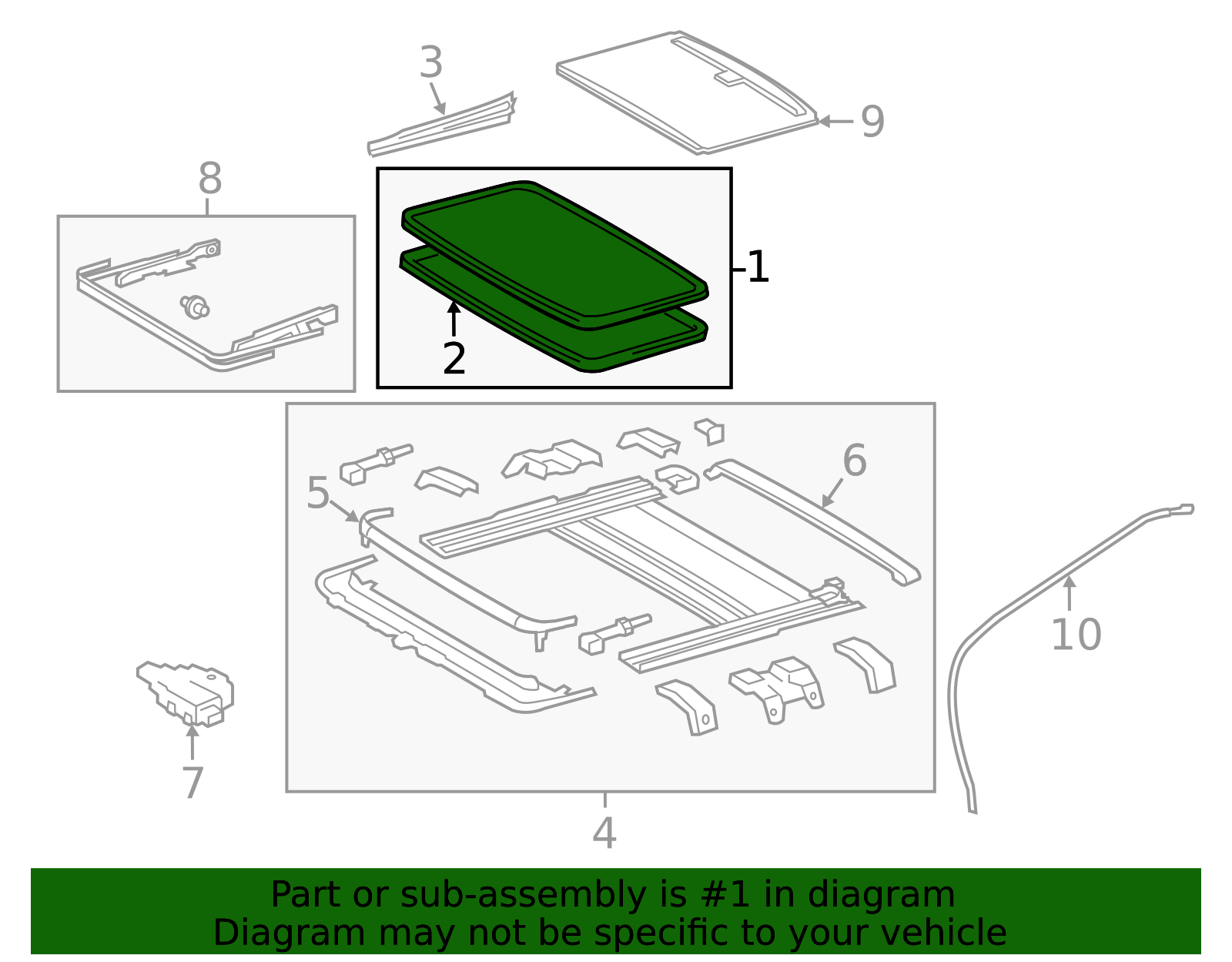 2012-2018 Toyota Sunroof Glass 63201-06060 | OEM Parts Online