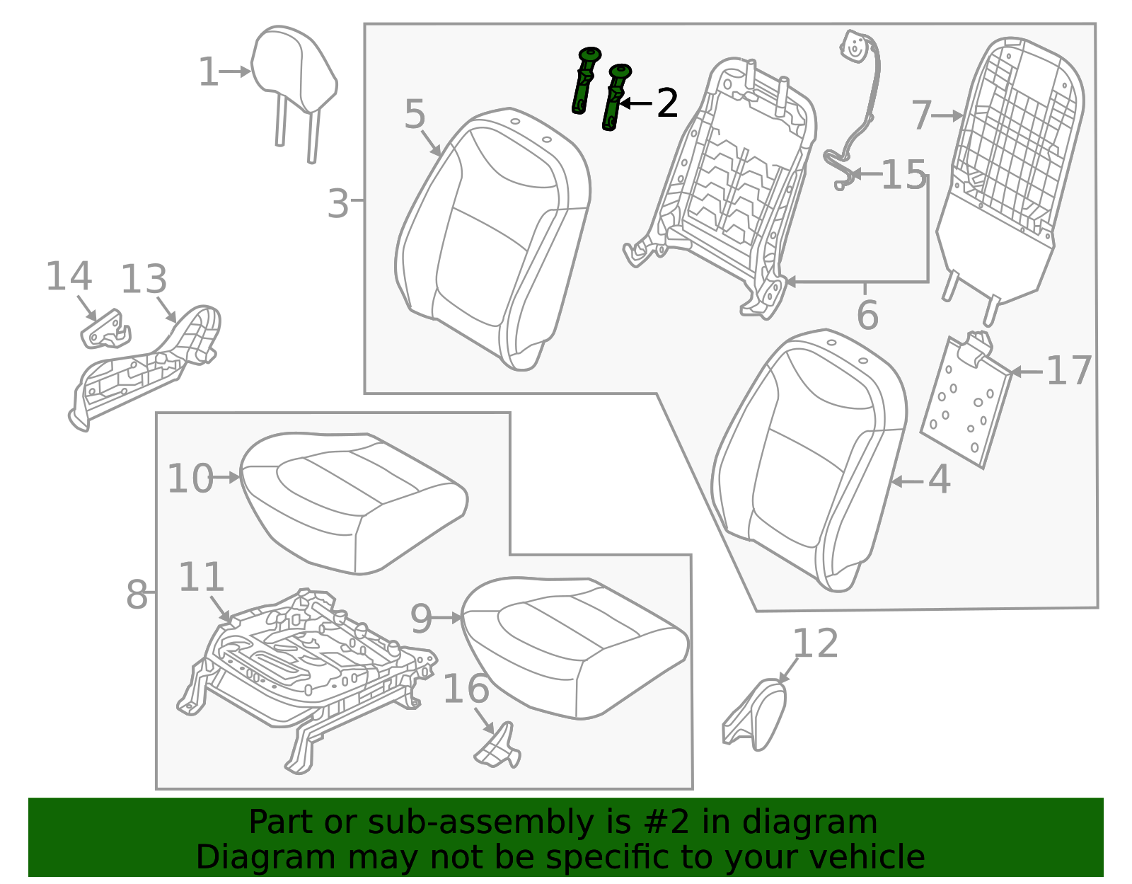 88910-A7000GA6 - Headrest Guide 2015-2019 Kia Soul EV | Kia.Parts Store