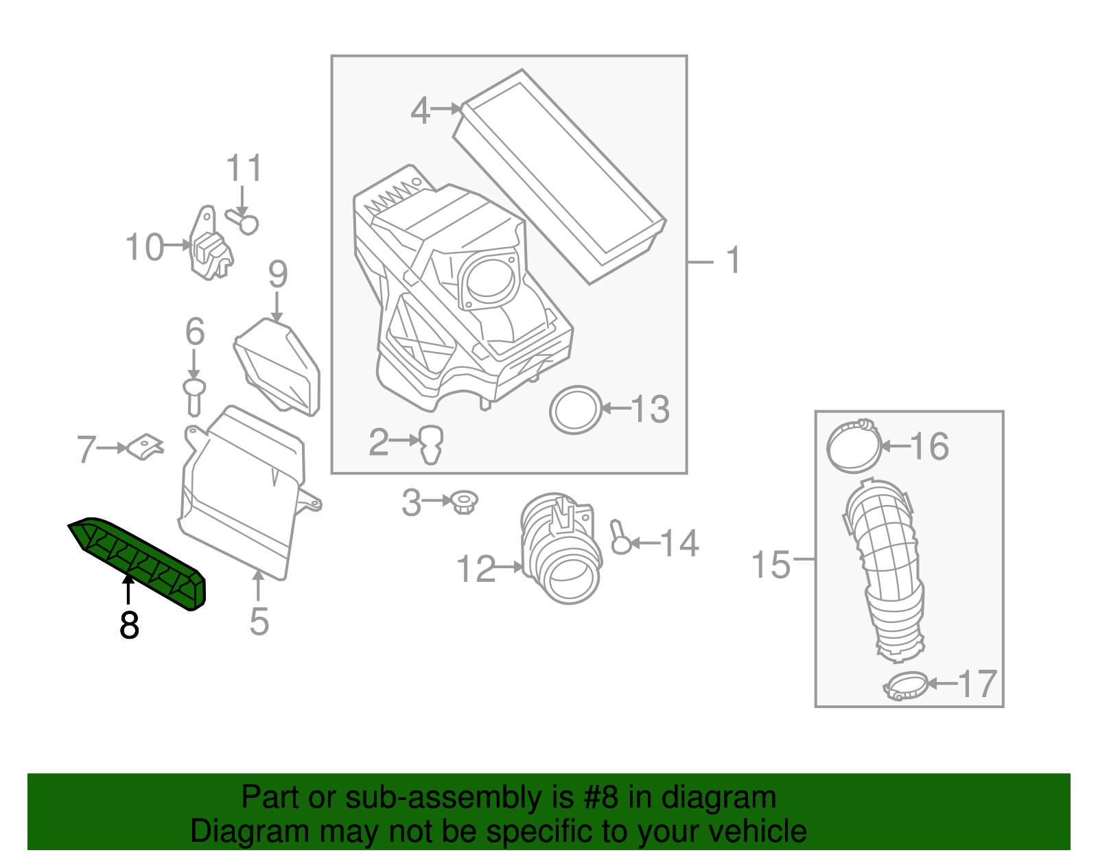 8K0-129-054 - Engine Air Intake Hose Debris Screen 2008-2017 Audi ...