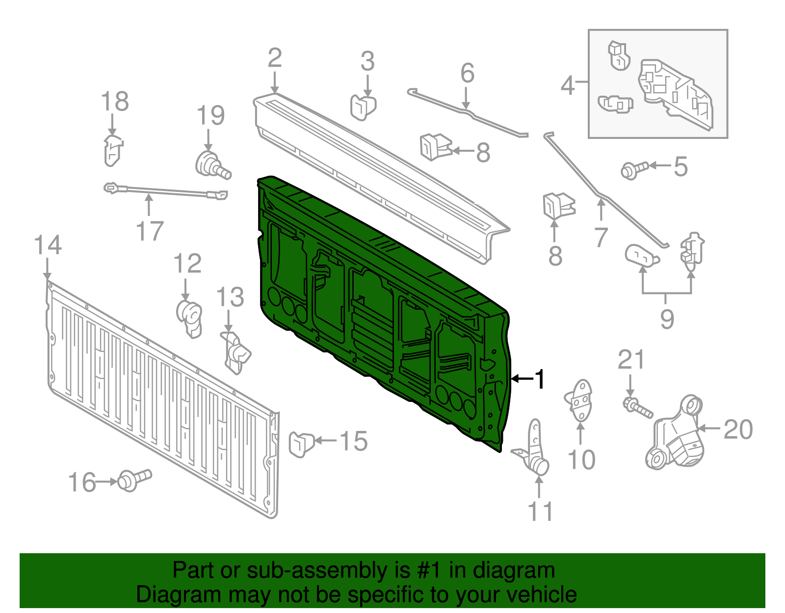 2016-2023 Toyota Tacoma Tail Gate 65701-04030 | Toyota Parts Express