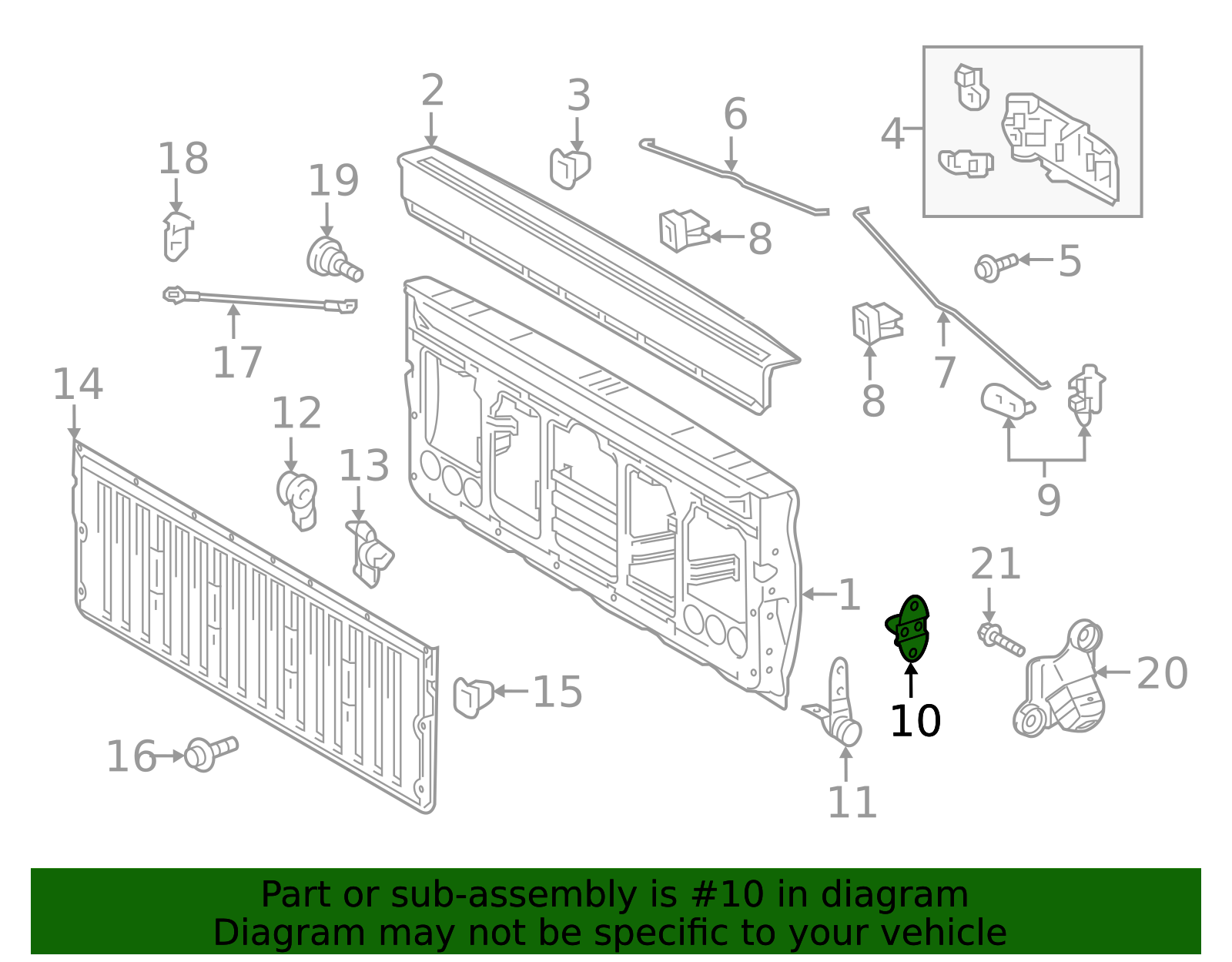 2005-2023 Toyota Tacoma Tailgate Striker Plate 65768-04020 | Toyota ...