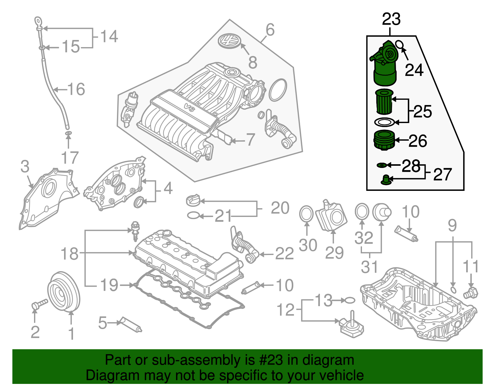 03H-115-403-J - Volkswagen Oil Filter 2004-2012 Volkswagen Touareg ...