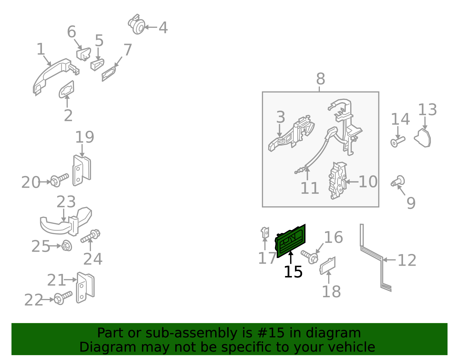 2020-2025 Ford | Handle, Inside | BK2Z-6122601-AB | Walls' Ford Parts