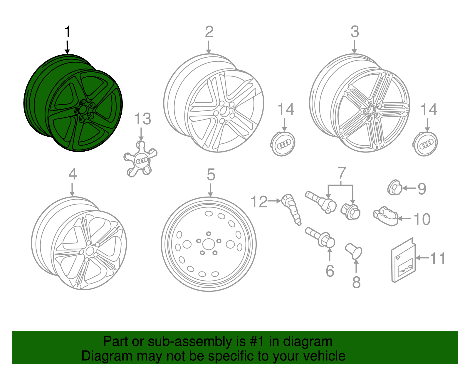 4H0-601-025-BA - Wheel, Alloy 2013-2018 Audi | Audi OEM Parts Guy