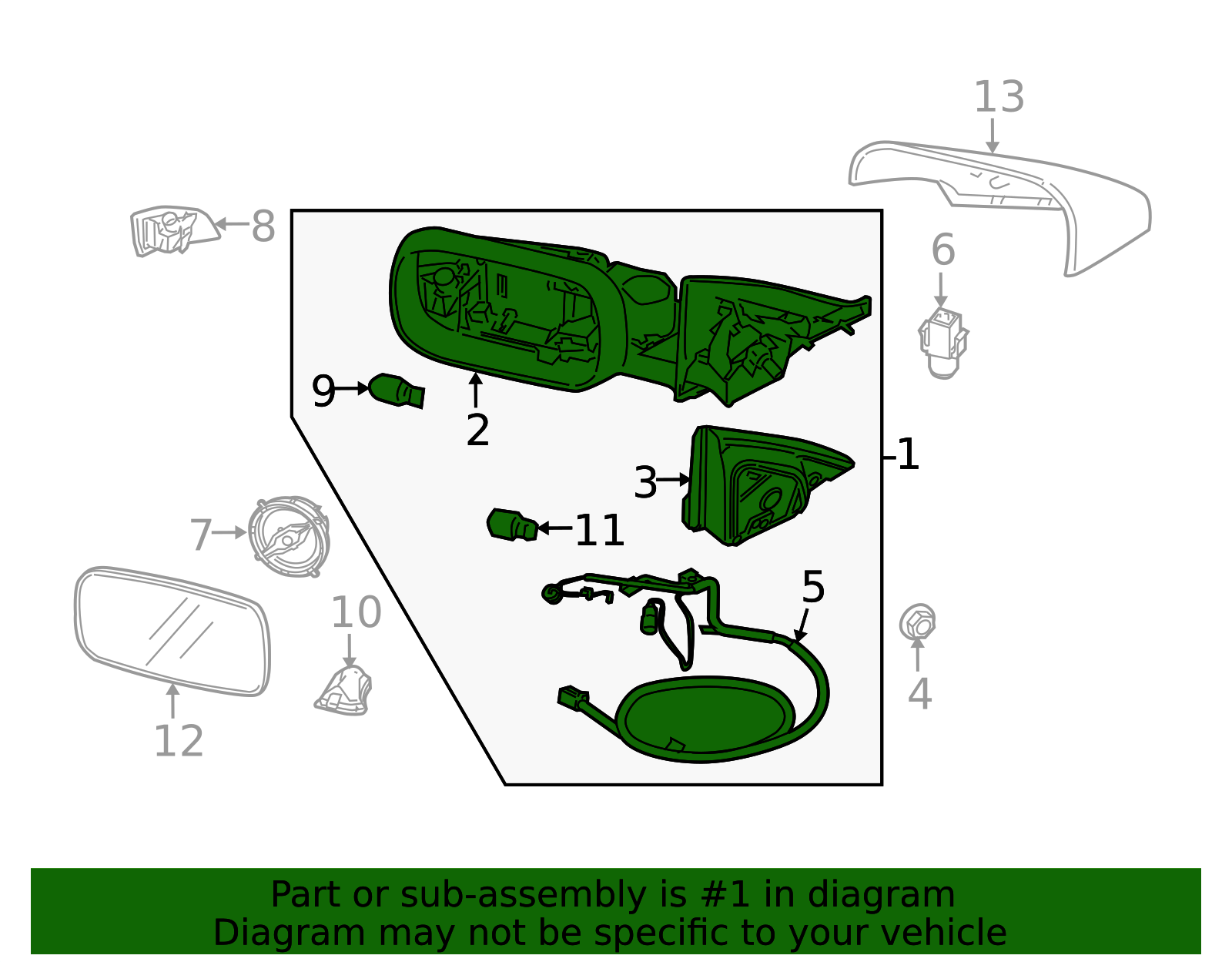 Genuine Mirror Assembly for 2007-2011 Volvo | Part# 31278734 | Over 30% ...