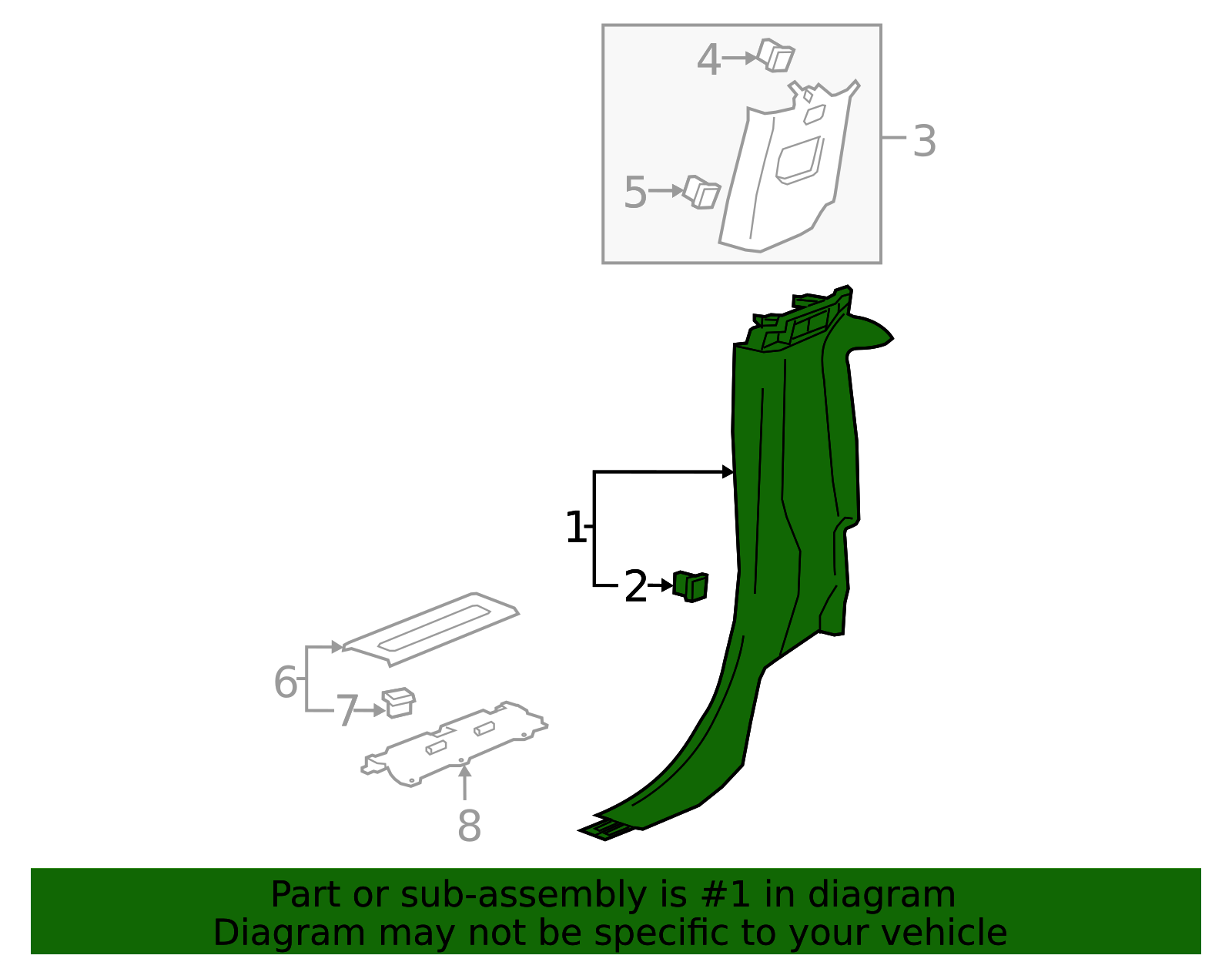 2019-2025 GM Lock Pillar Trim 84640161 | Courtesy Parts