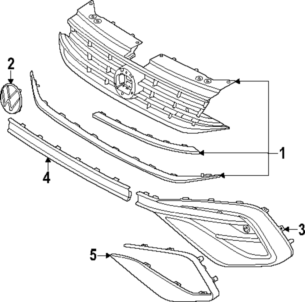 2022-2024 Volkswagen Tiguan Outer Grille 5NN-854-661-G-9B9 | OEM Parts ...