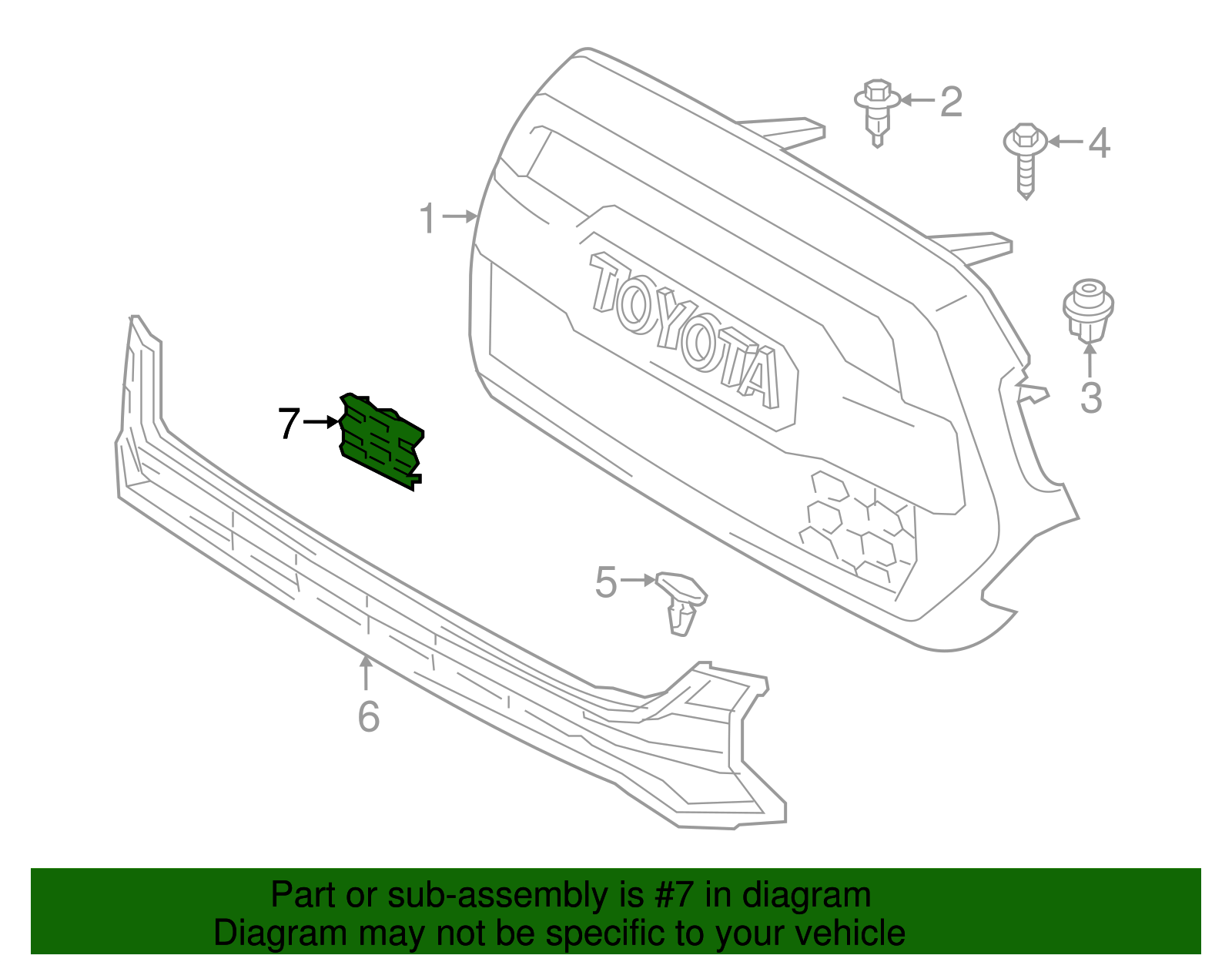 Genuine Toyota Grille Molding part# 53141-35060 for 2018-2023 Toyota ...