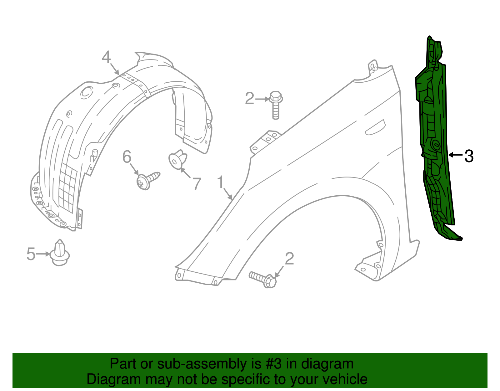 Hyundai - 84141-J0000 - Fender Insulator - 2018-2022 Hyundai Accent ...
