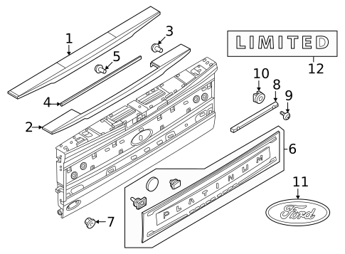 Exterior Trim - Tail Gate for 2023 Ford F-250 Super Duty | OEM Parts Online