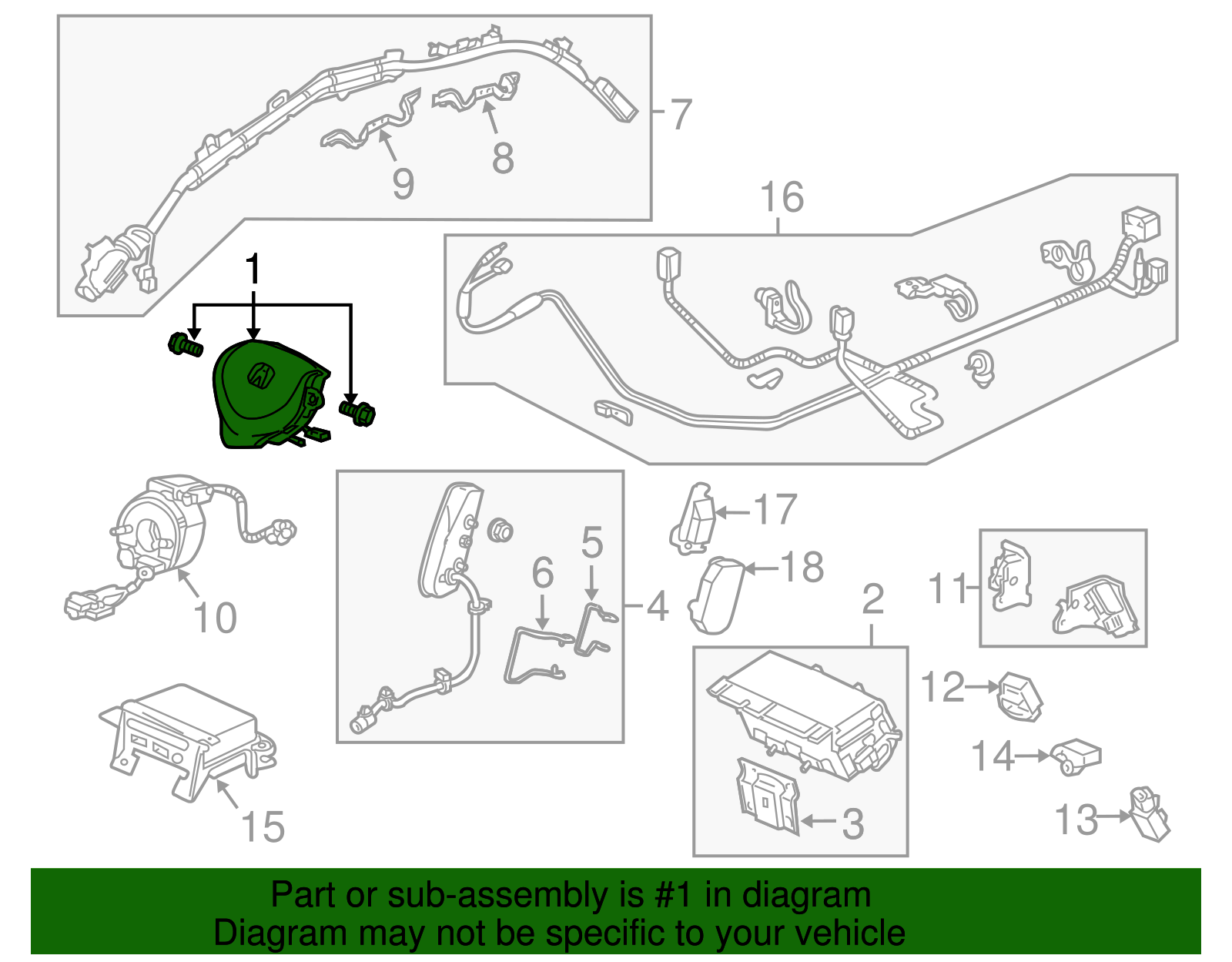 2009-2014 Acura Driver Inflator Module 77810-TK4-A20ZA | OEM Parts Online