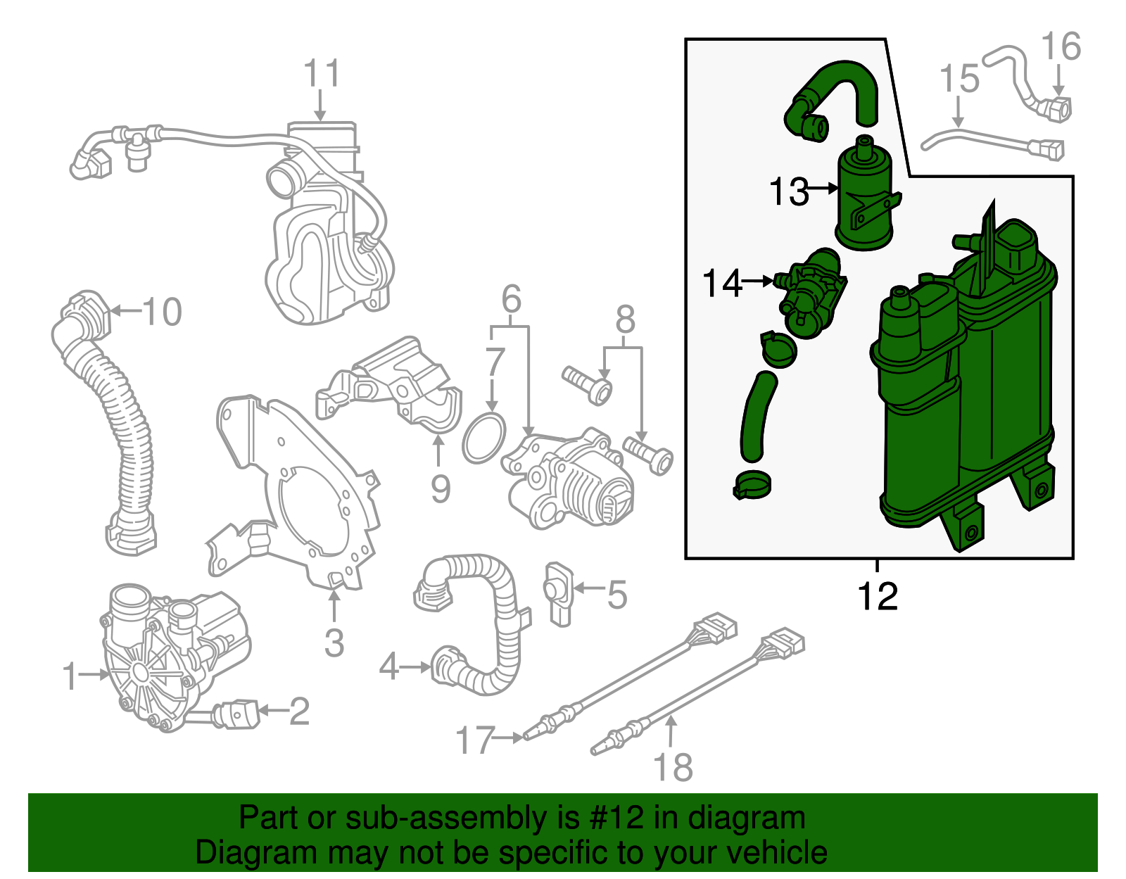 5Q0-201-797-C - Vapor Canister 2016-2018 Audi A3 Sportback e-tron ...