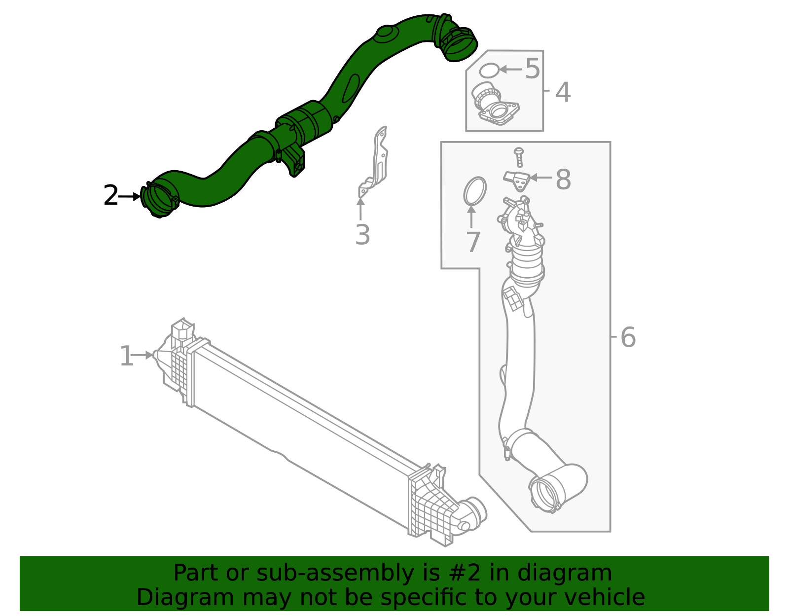 2021-2025 Ford Bronco Sport Inter-Cooler Hose lx6z6c646g | TascaParts.com