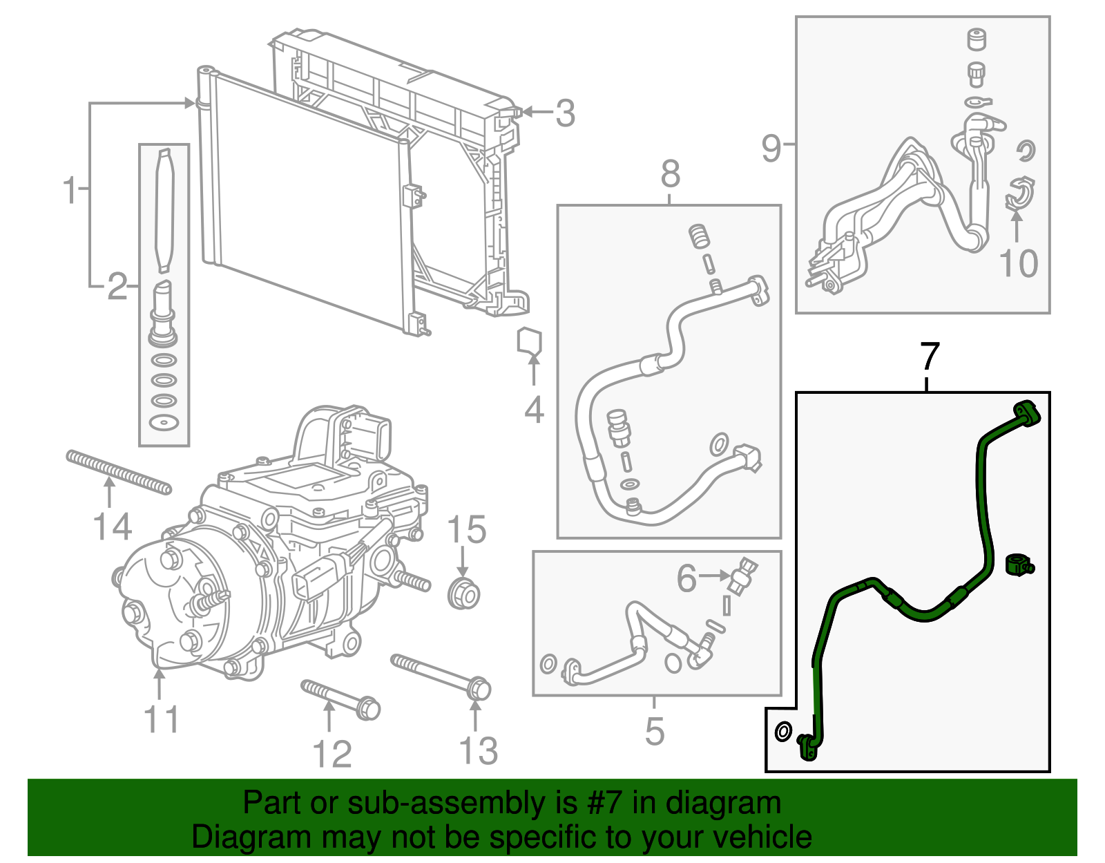 2017-2018 Cadillac CT6 Air Conditioning Compressor Hose Assembly with ...