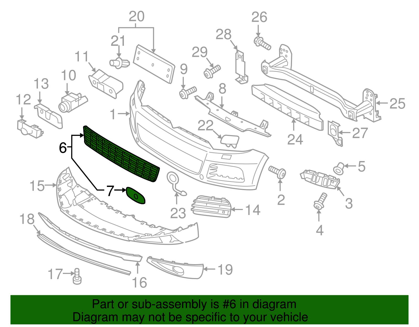 2011-2014 Volkswagen Touareg Lower Grille 7P6-853-671-E-RYP | vwpartscenter