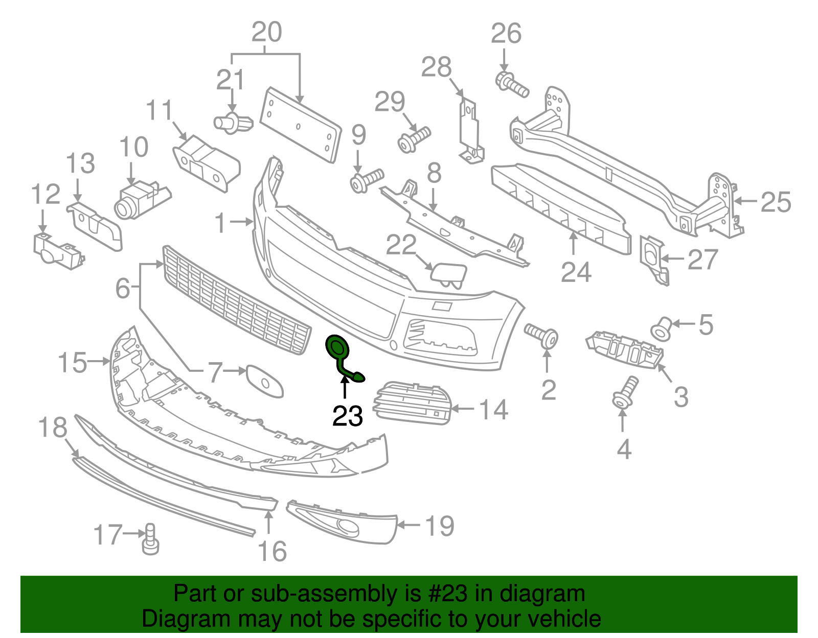 2011-2014 Volkswagen Touareg Tow Eye Cap 7P6-807-186-GRU | OEM Parts Online