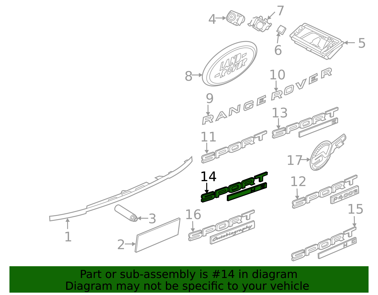 Genuine OEM Nameplate Part# LR133760 Fits 2020-2022 Land Rover Range ...