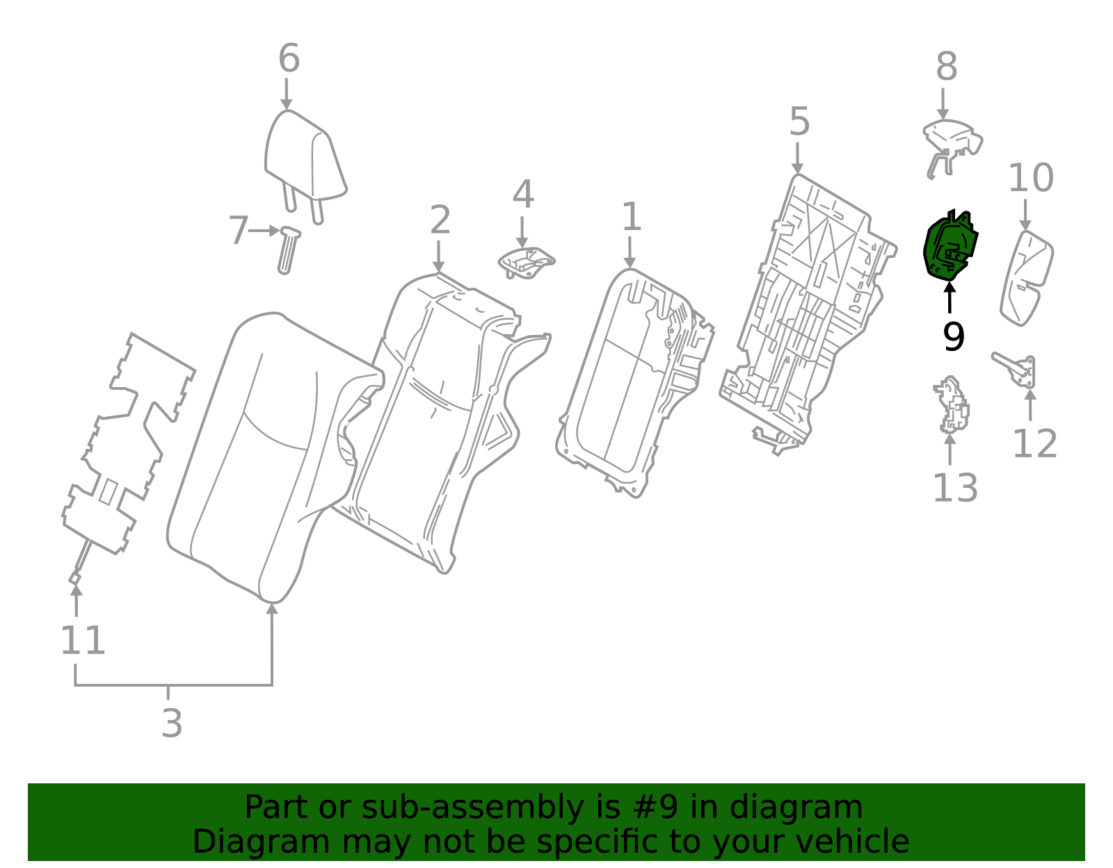 2019-2025 Toyota Folding Seat Latch 72640-0R031 | Toyota Parts Center