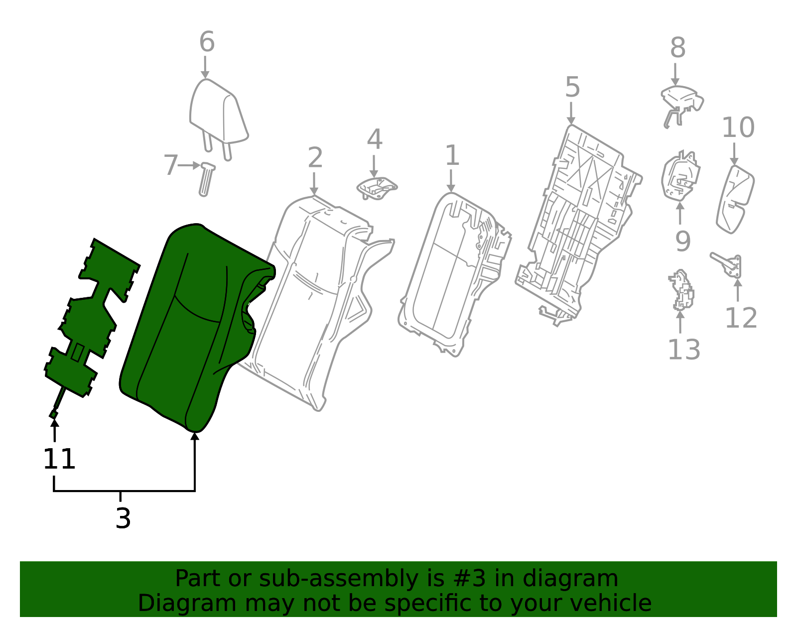 2019-2025 Toyota Seat Back Cover 71078-42A60-A1 | Toyota Parts Center