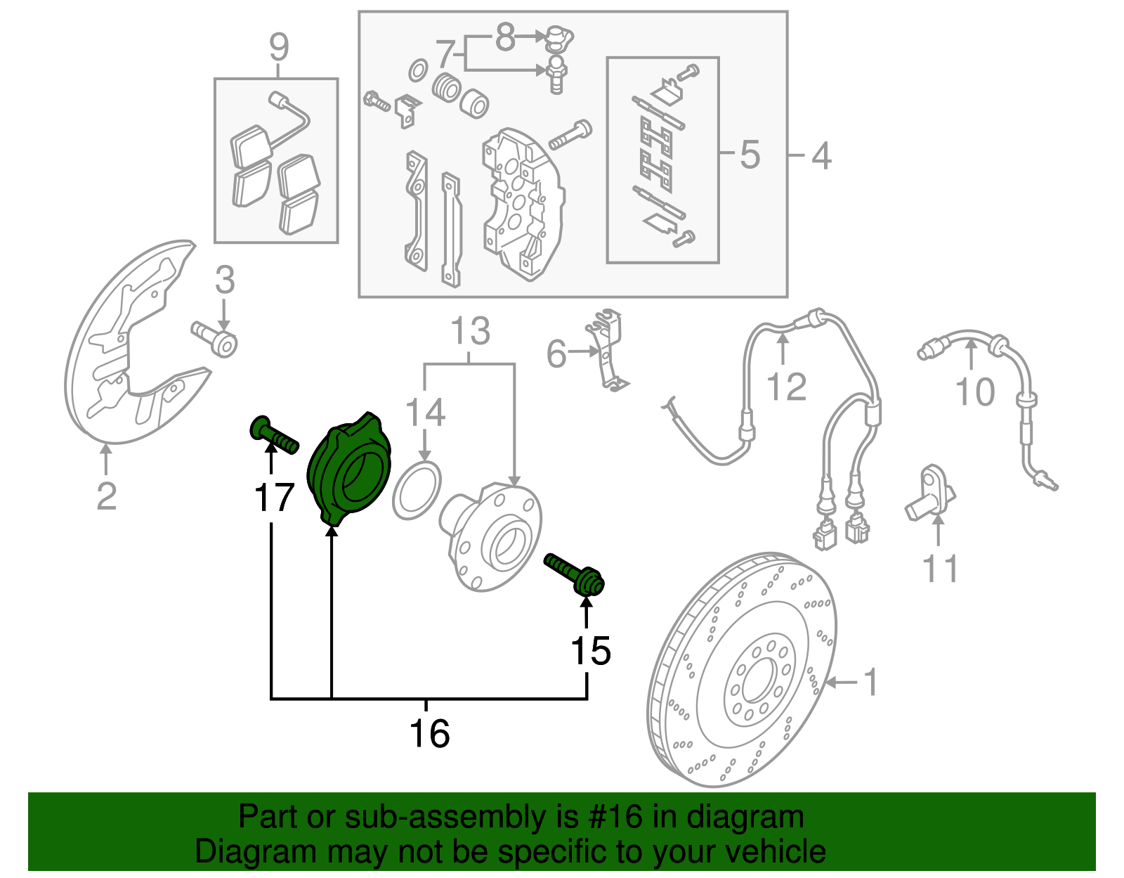 2005-2015 Audi Front Wheel Bearing 4F0-498-625-B | Genuine Audi Parts